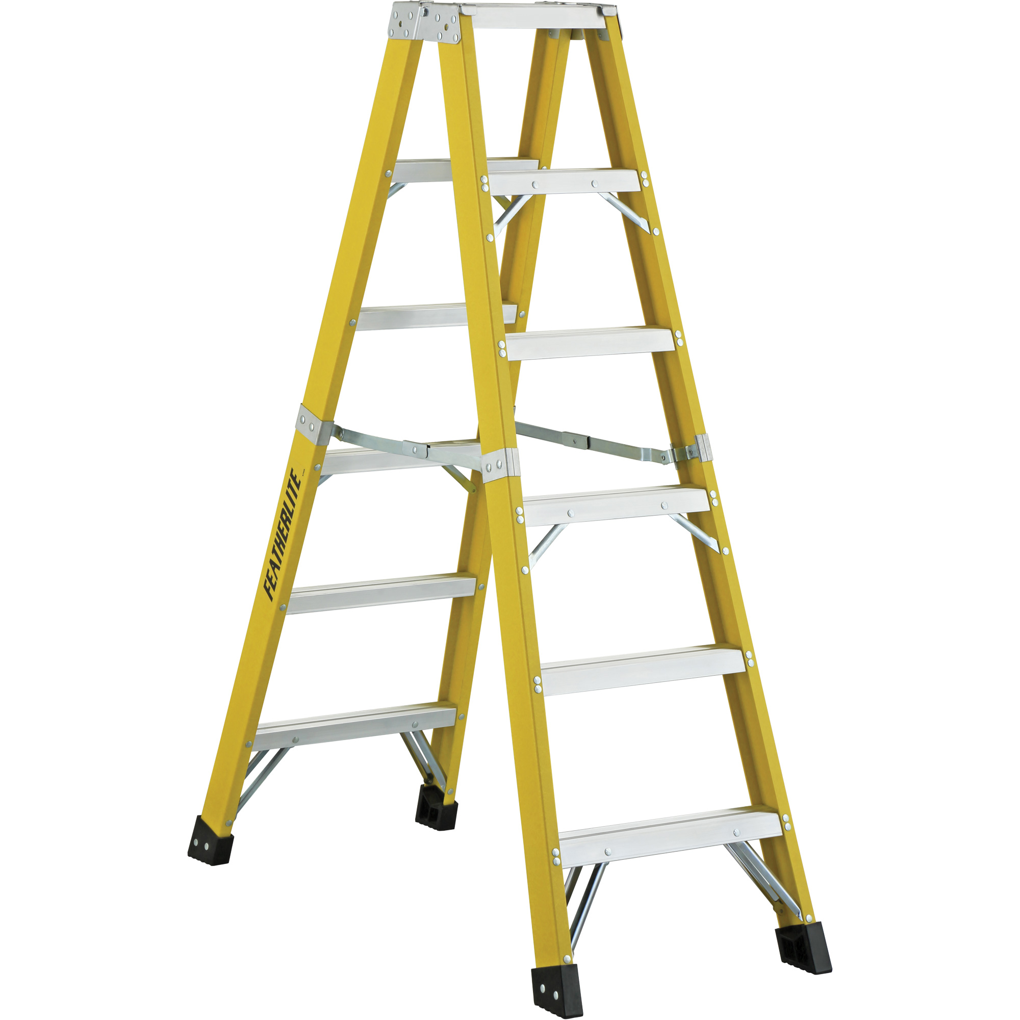 Featherlite 6606 6600 Series Industrial Heavy-Duty 2-Way Stepladders ...