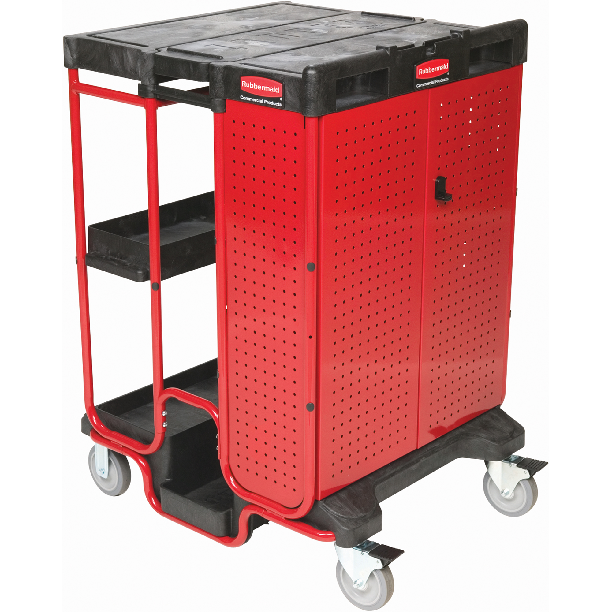 RUBBERMAID Ladder Carts with Lockable Cabinet MI824 (FG9T5800BLA ...
