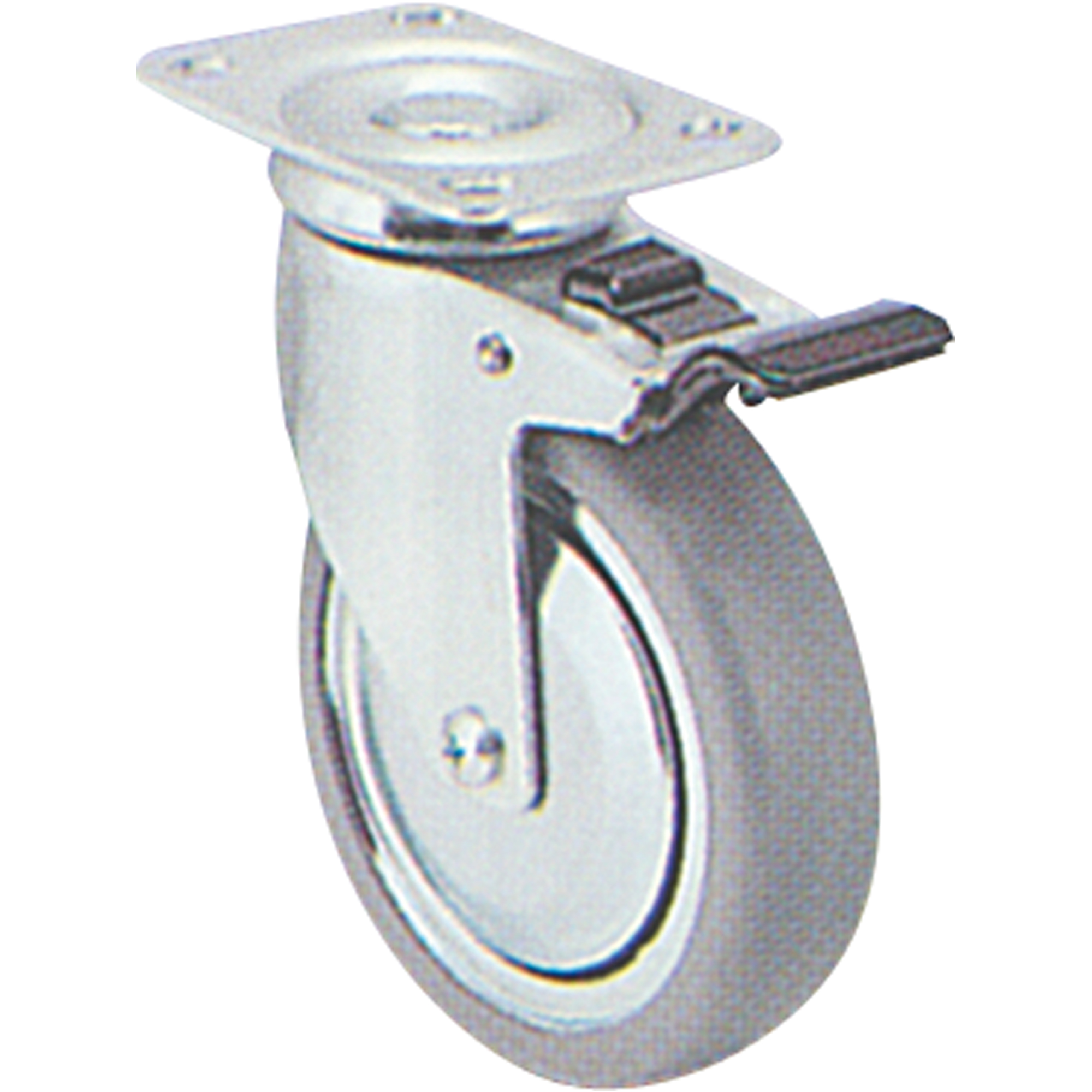 Can Am Y580D-PPB-TP Zinc Plated Caster, Swivel with Brake, 5" (127 mm ...