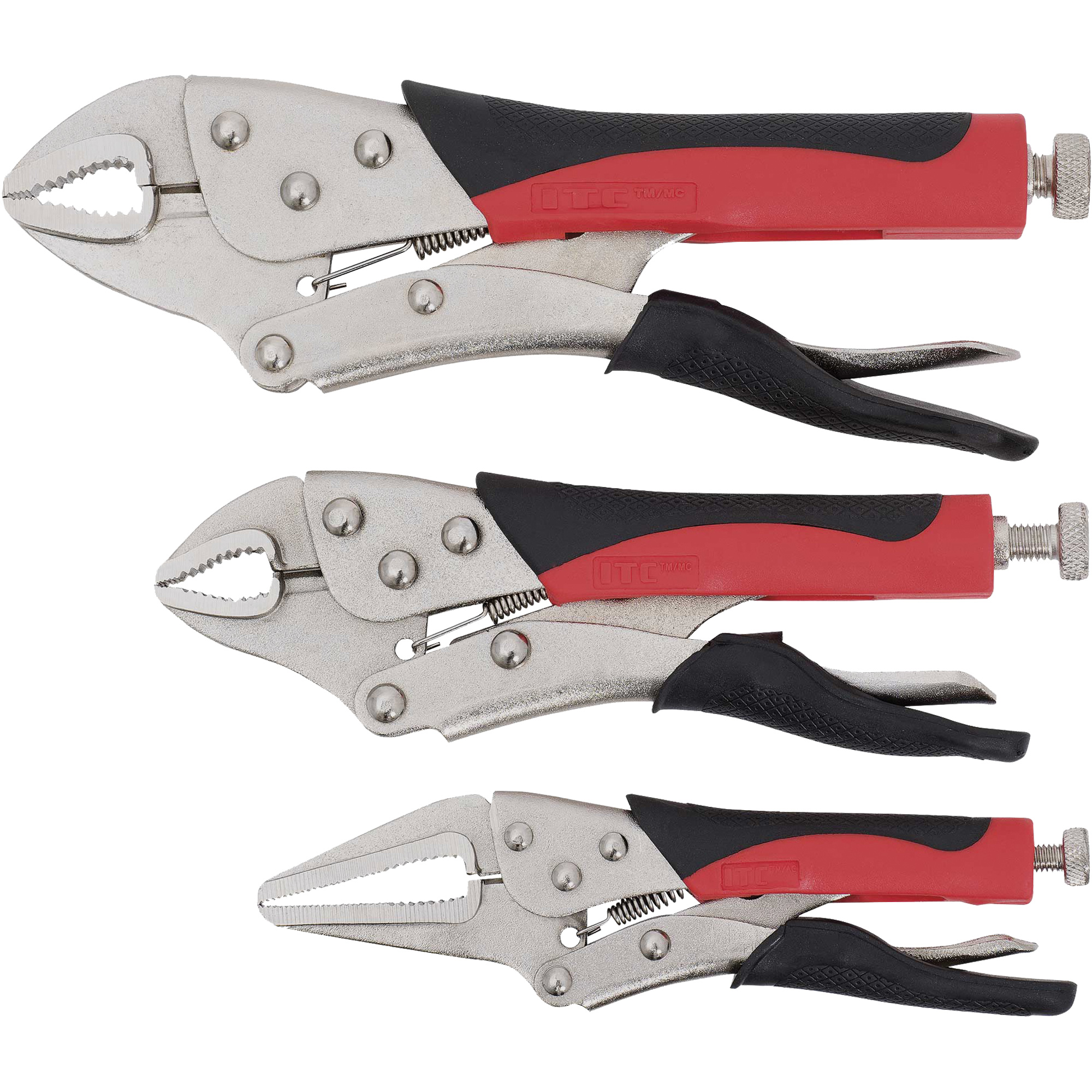 JET Equipment 020606 Cushion Grip Locking Plier Set, 6"/10"/7" Length ...
