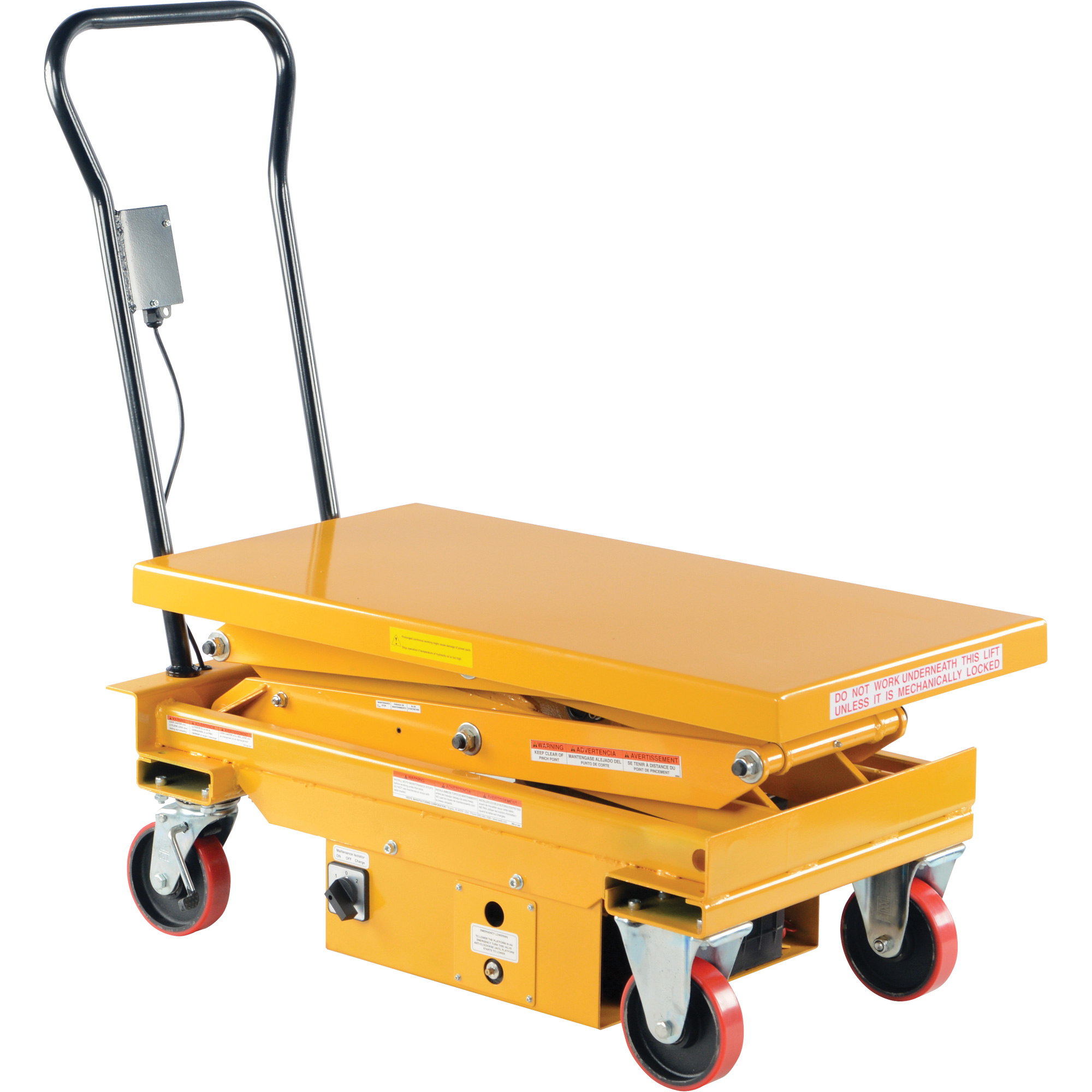 Vestil CART-1000D-DC DC Powered Hydraulic Scissor Lift Elevating Cart ...