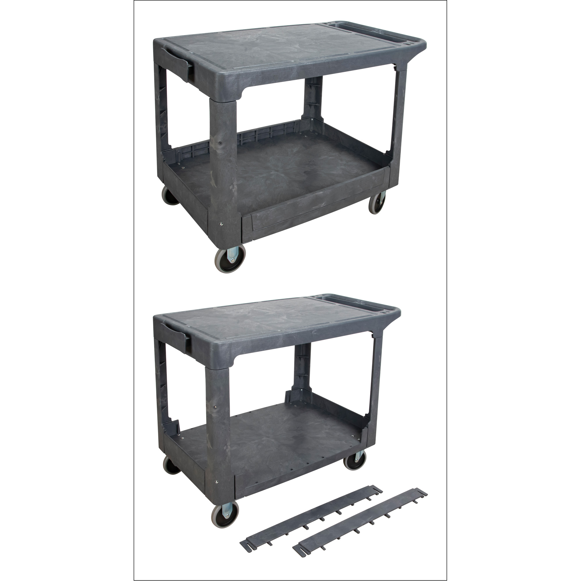 KLETON MP642 Flat-Shelf Utility Service Cart, 2 Tiers, 25-1/4" x 32-1/4 ...