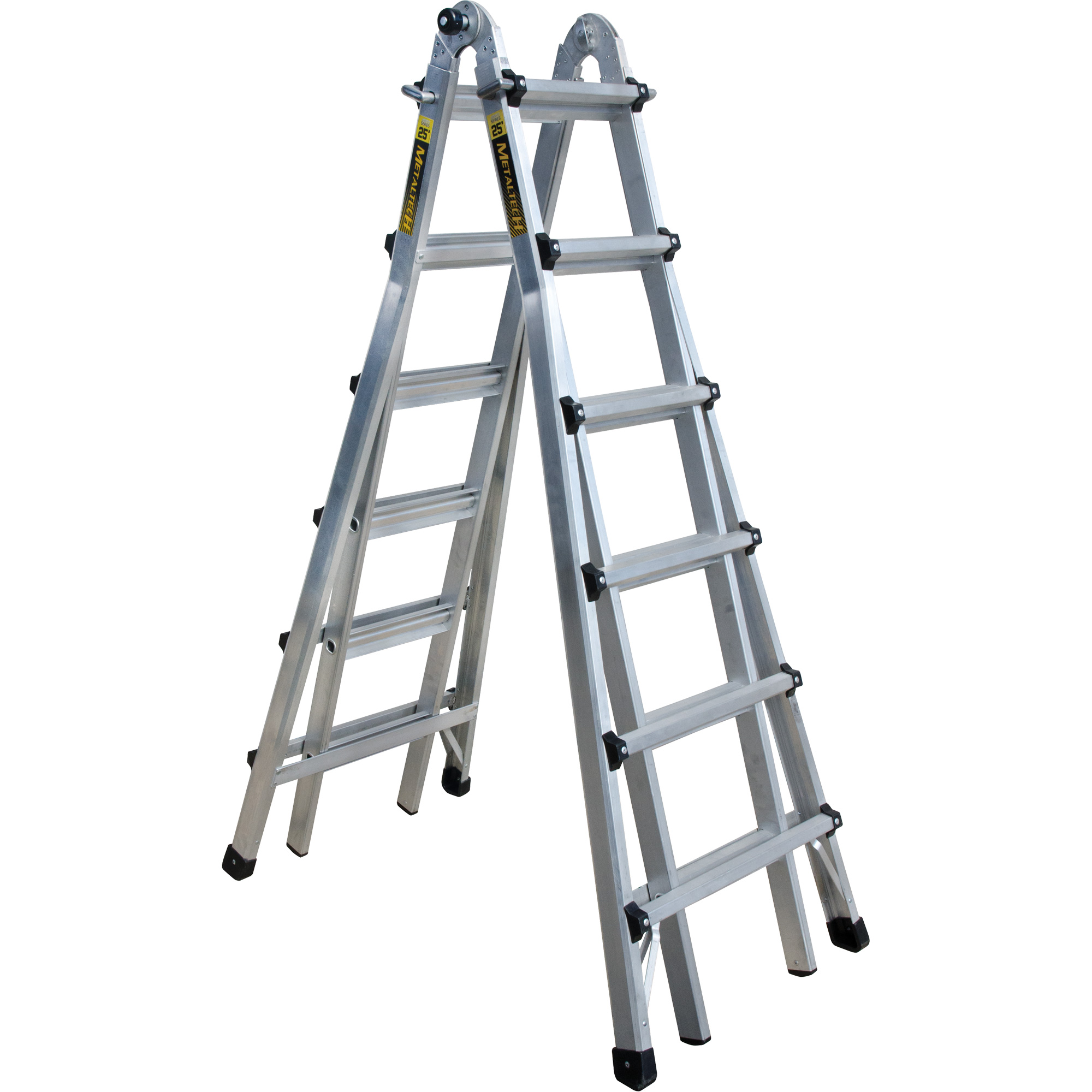 Metaltech E-MTL7300AL Telescoping Multi-Position Ladder, Aluminum, 300 lbs.