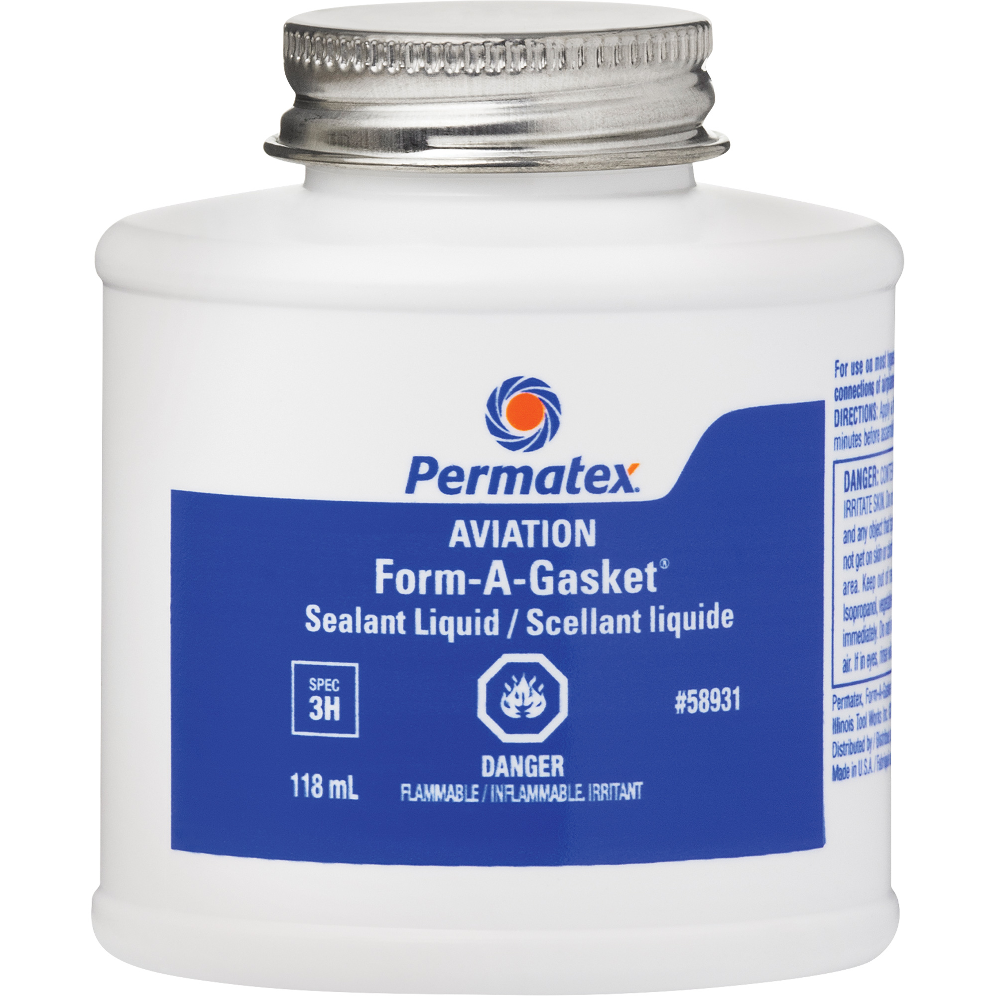 Permatex 58931 Aviation Form-A-Gasket® No. 3 Sealant Liquid, 118 ml, Bottle