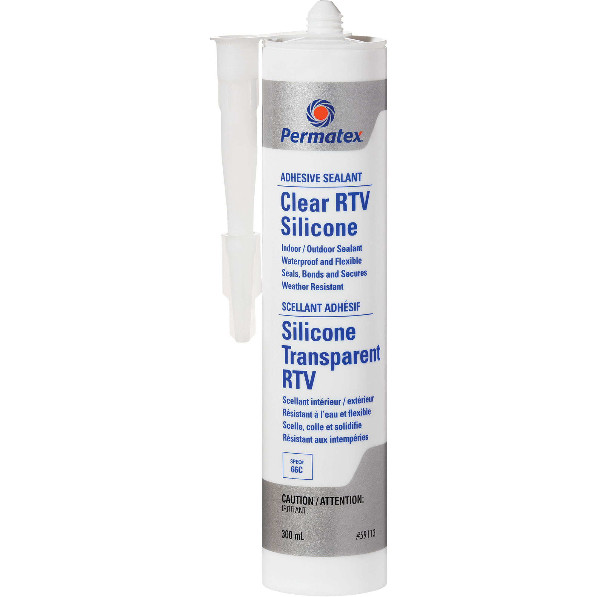 PERMATEX Clear RTV Adhesive Sealant, 300 ml, Cartridge, Clear NIR843 ...