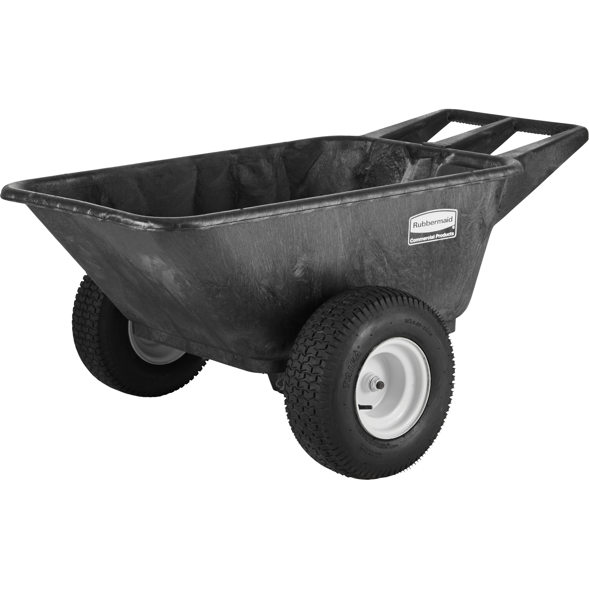 Rubbermaid FG564210BLA Heavy-Duty Wheelbarrow Cart, 7.5 cu.ft., High ...