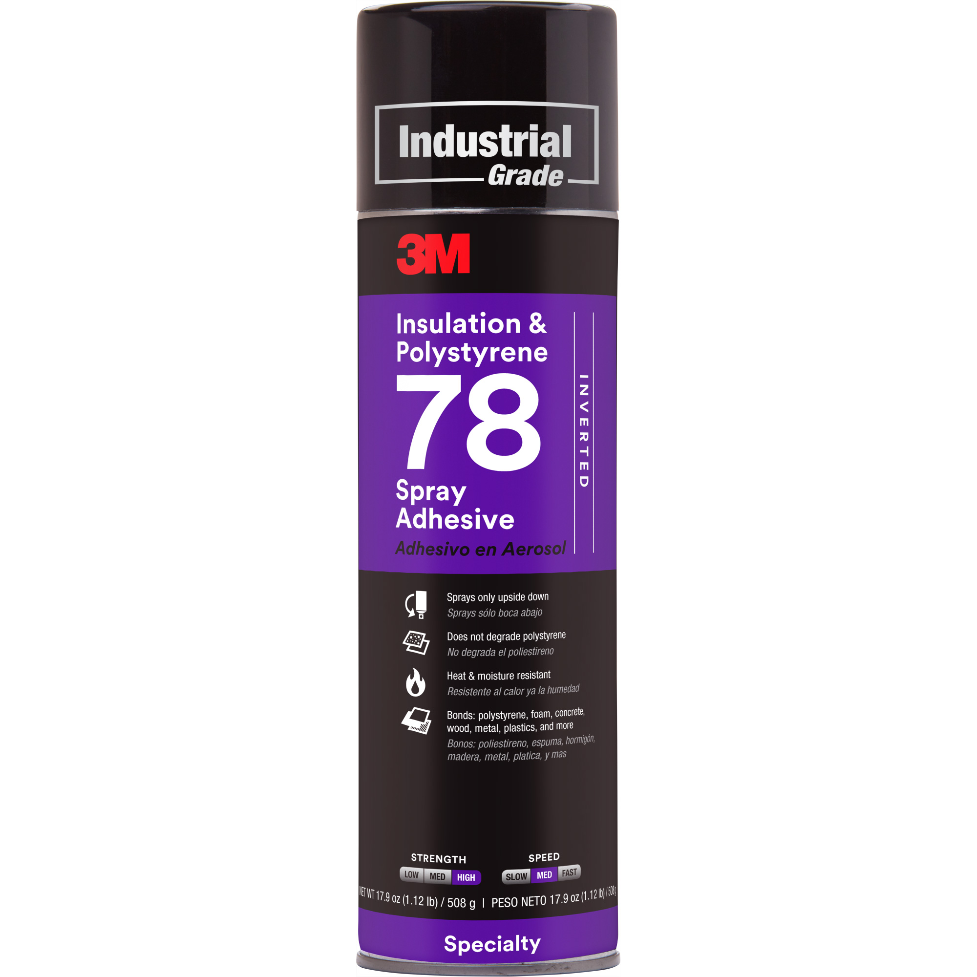 3M Polystyrene Foam Insulation 78 Spray Adhesive, 24 oz., Aerosol Can ...
