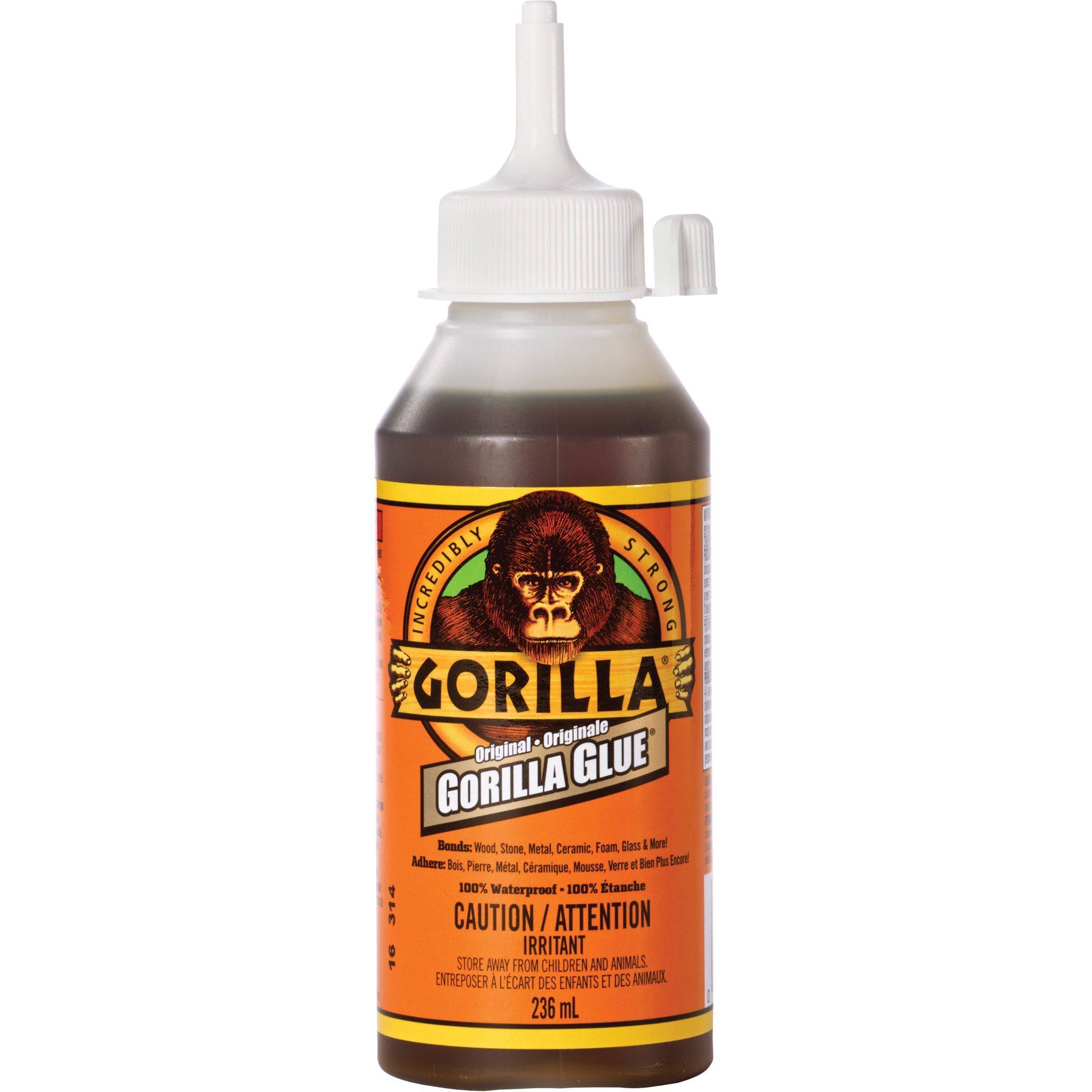 Gorilla 51008T Original Glue, 8 oz., Squeeze Bottle, Tan