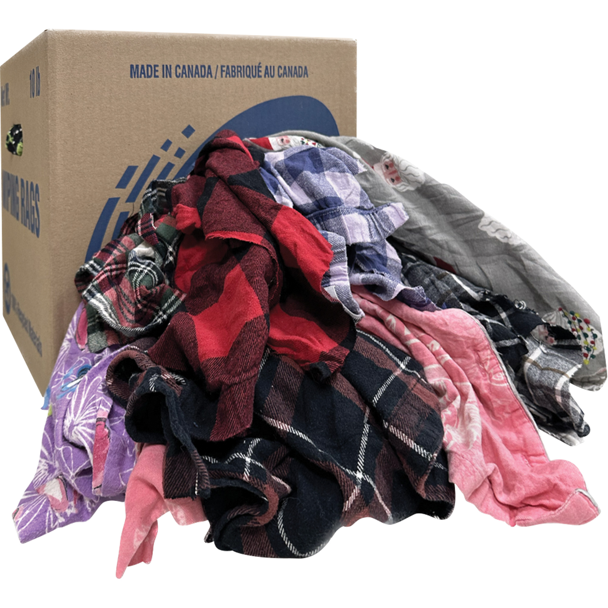 Rotex RC710-C10 Wiper Rags, Flannel, 10 lbs.