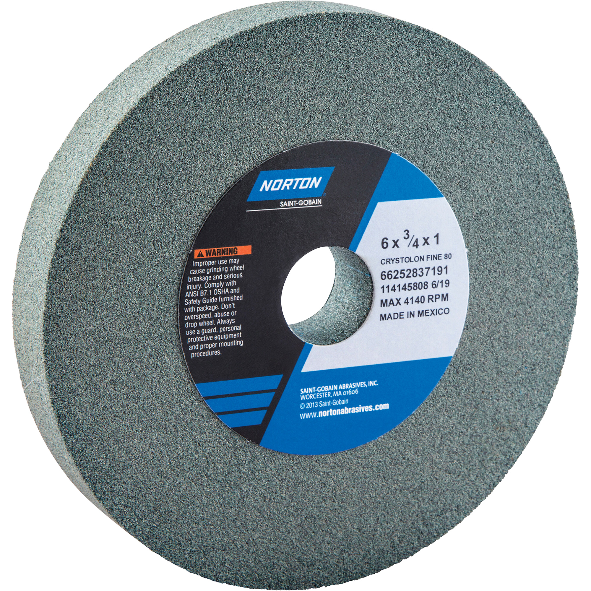 NORTON Bench Grinding Wheels - Gemini, 6" x 3/4", 1" Arbor NS356 ...