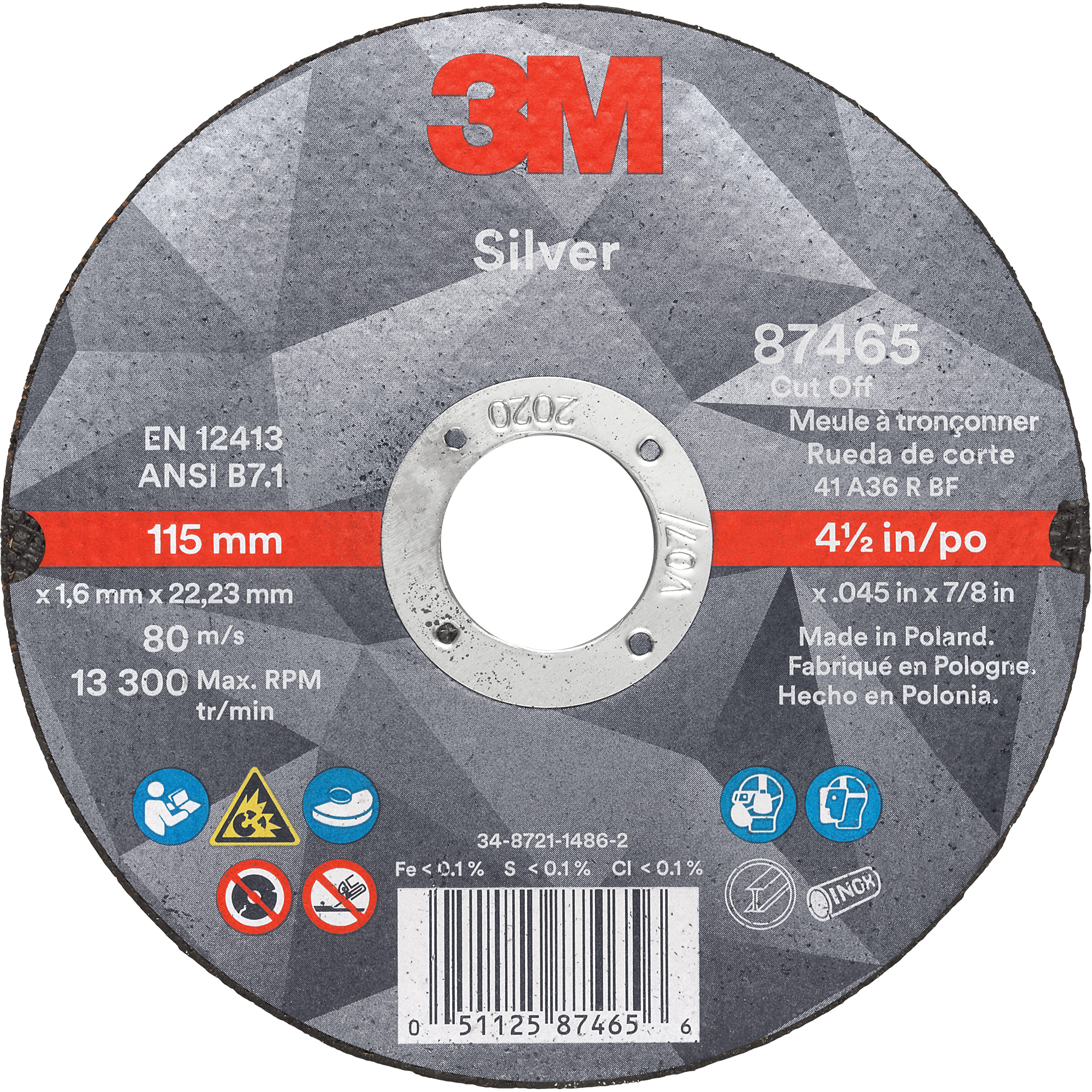 3M 3M Silver Cut-Off Wheel NV202 (AB87464) | Shop Cutting Disc | TENAQUIP