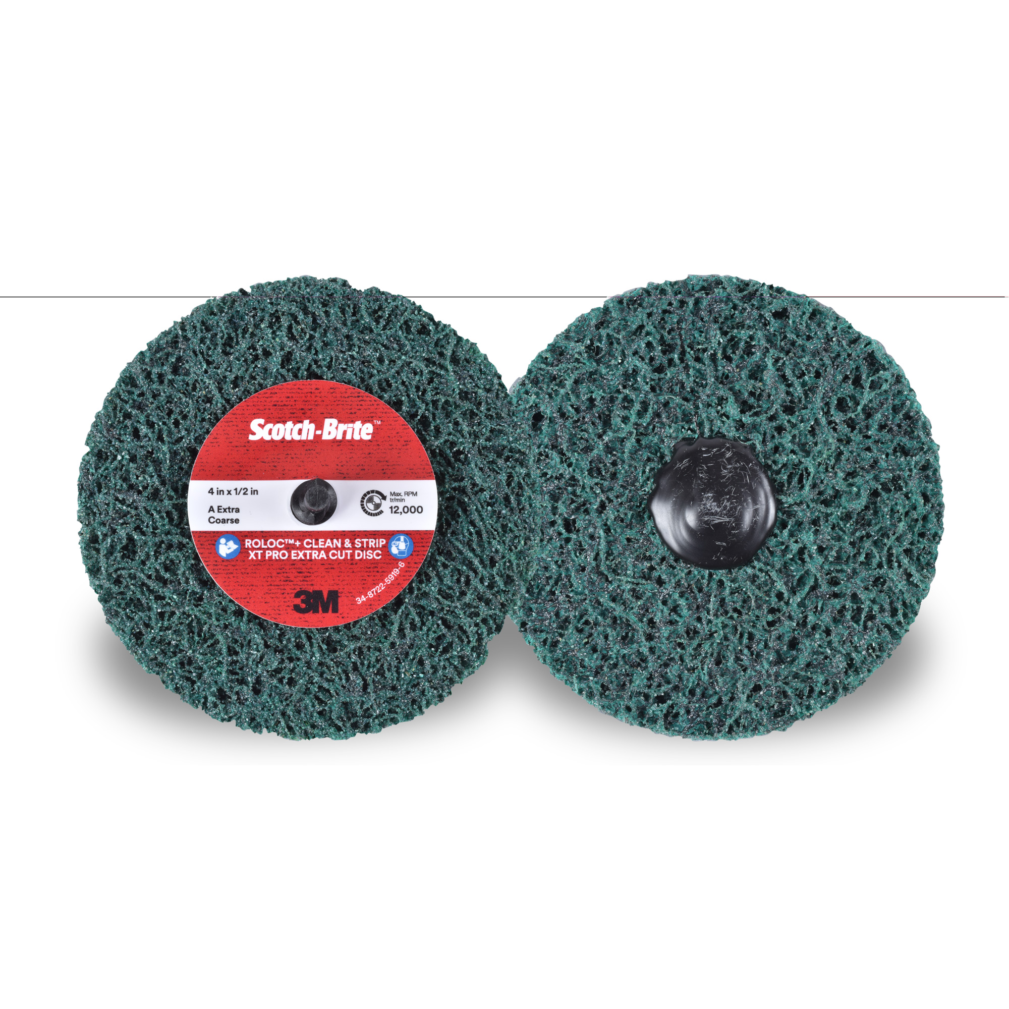 3M SB21555 Scotch-Brite Roloc+ Clean & Strip XT Pro Extra Cut Disc, 4 ...