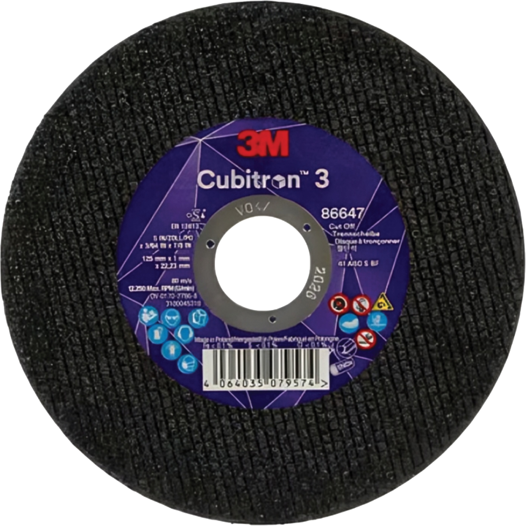 3M 7100304306 Cubitron 3 Cutting Disc, 5" x 9/32", 3/8" Arbor, Type 41