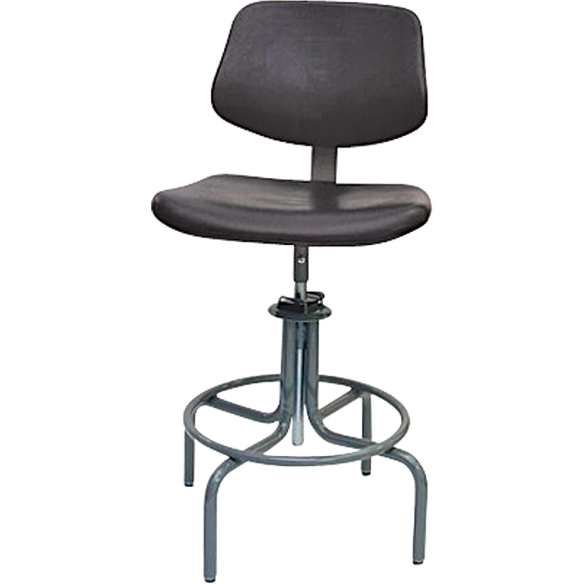MUR-VAN 600 Series Rectangular Stool with Back , Mobile, Adjustable, 25 ...