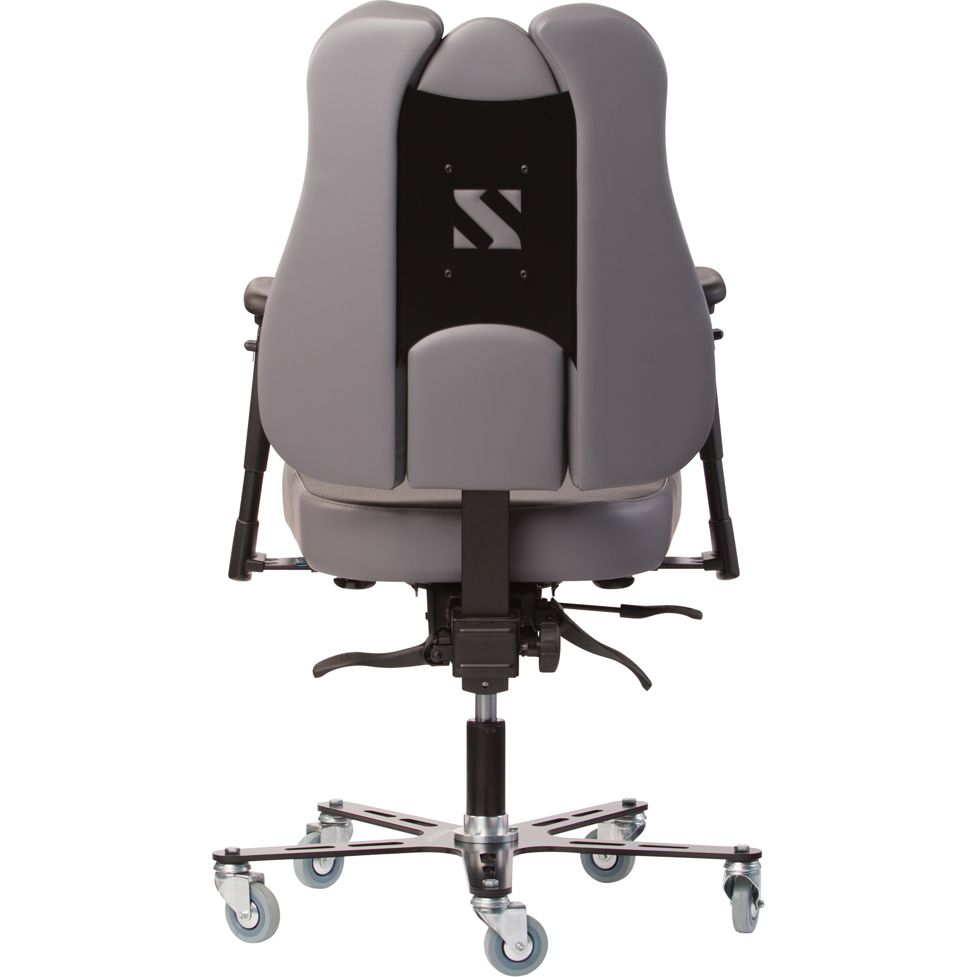 SYNETIK Synergo II Industrial Grade Ergonomic Chairs, Vinyl, Black/Grey ...