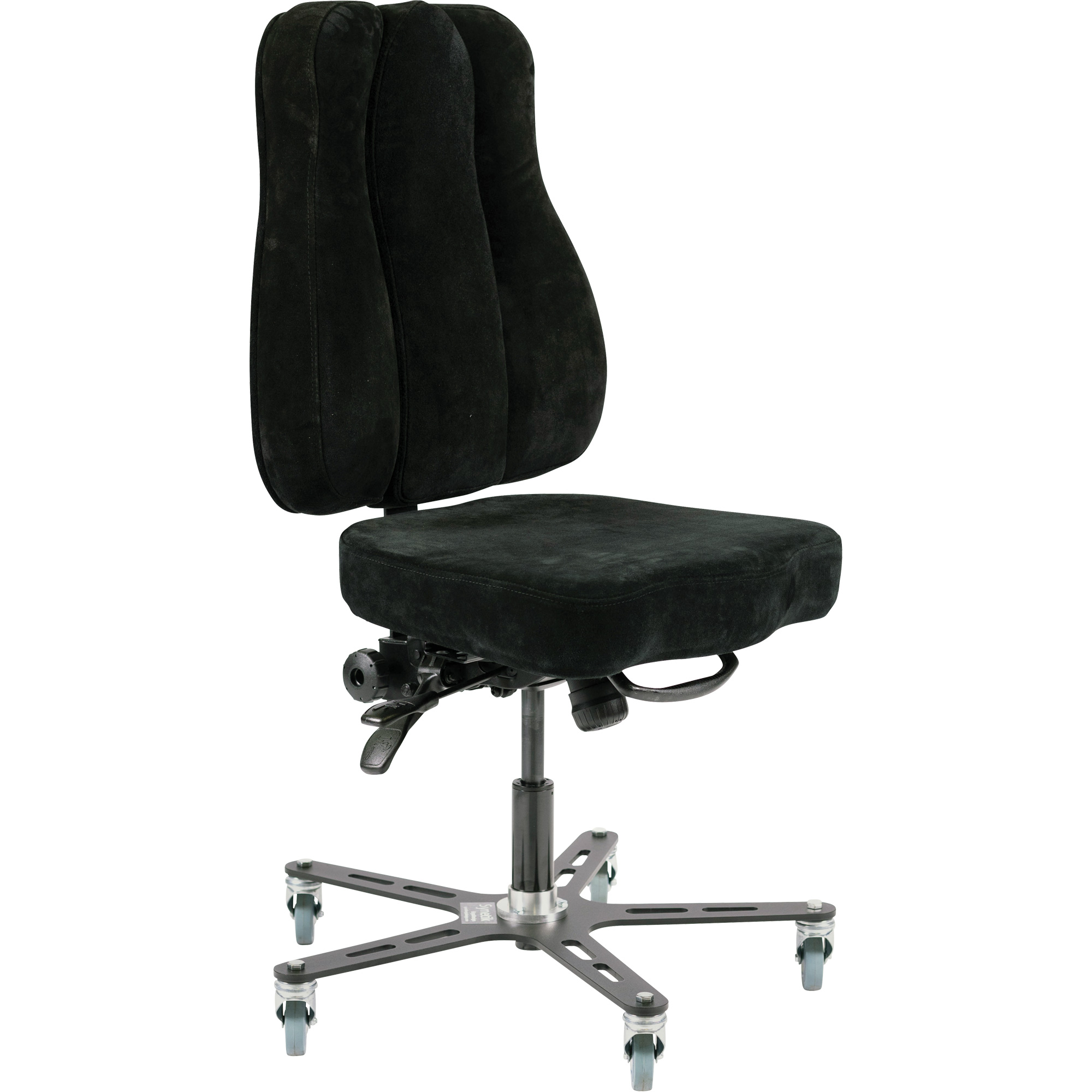 SYNETIK TF150 Welding Grade Ergonomic Chair, Suede, Black, 300 lbs ...