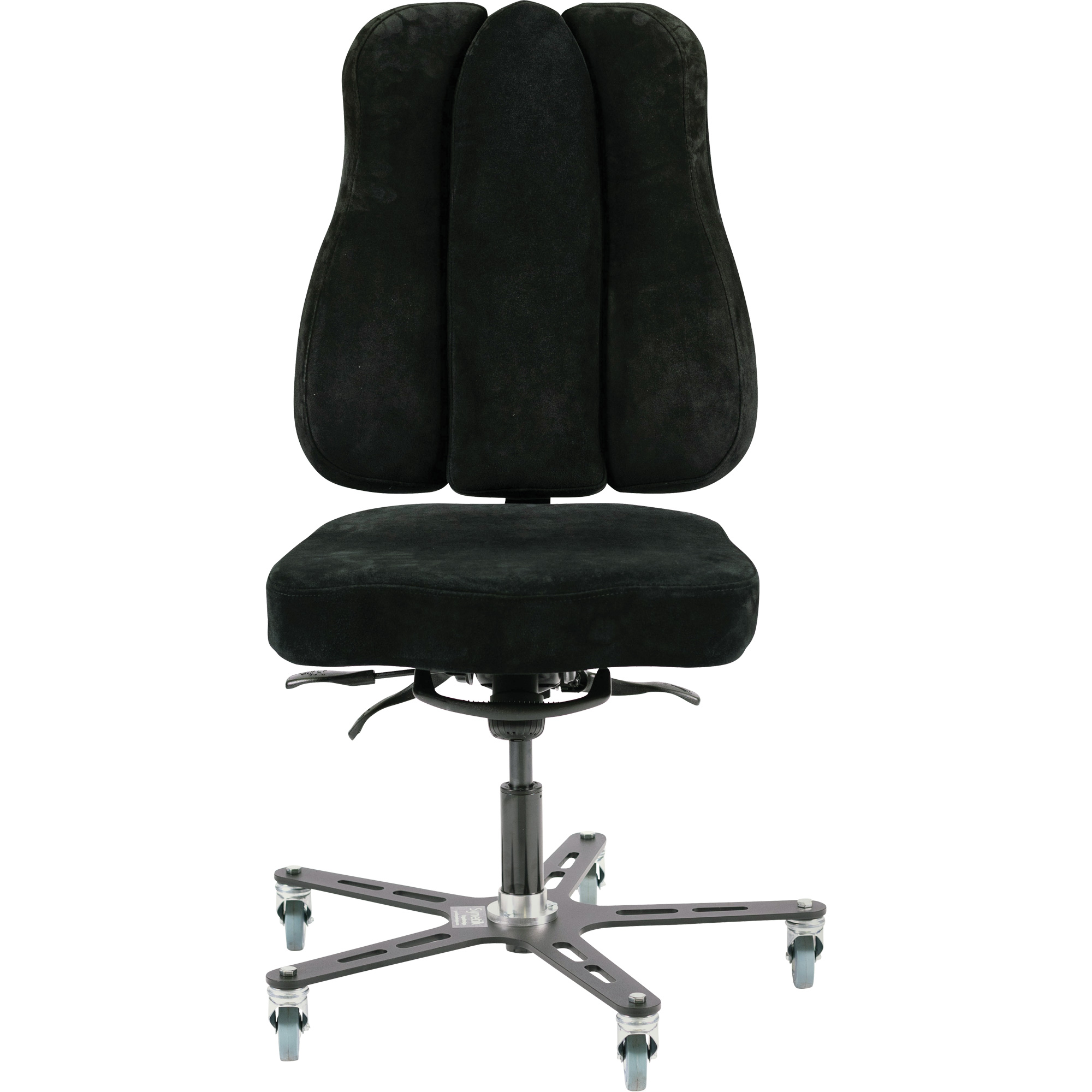 SYNETIK TF150 Welding Grade Ergonomic Chair, Suede, Black, 300 lbs ...