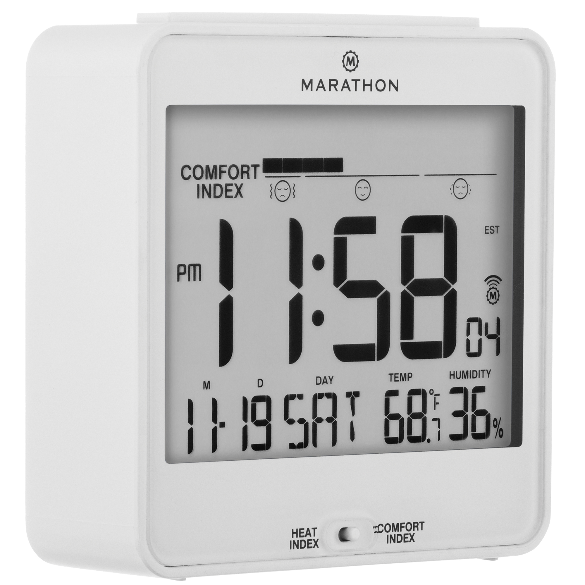 MARATHON Atomic Desk Clock OP588 (CL030054WH) | Shop Clocks | TENAQUIP