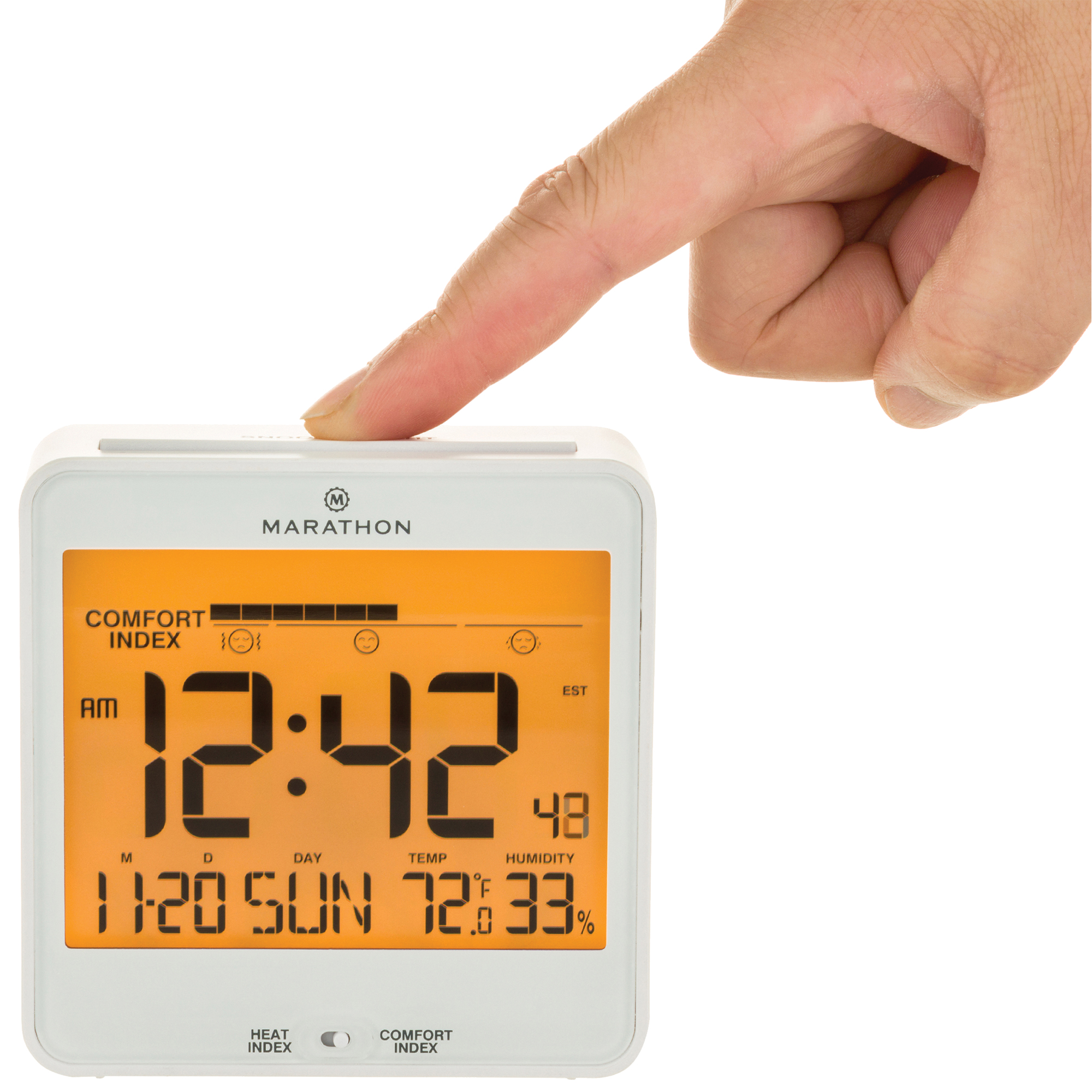 MARATHON Atomic Desk Clock OP588 (CL030054WH) | Shop Clocks | TENAQUIP