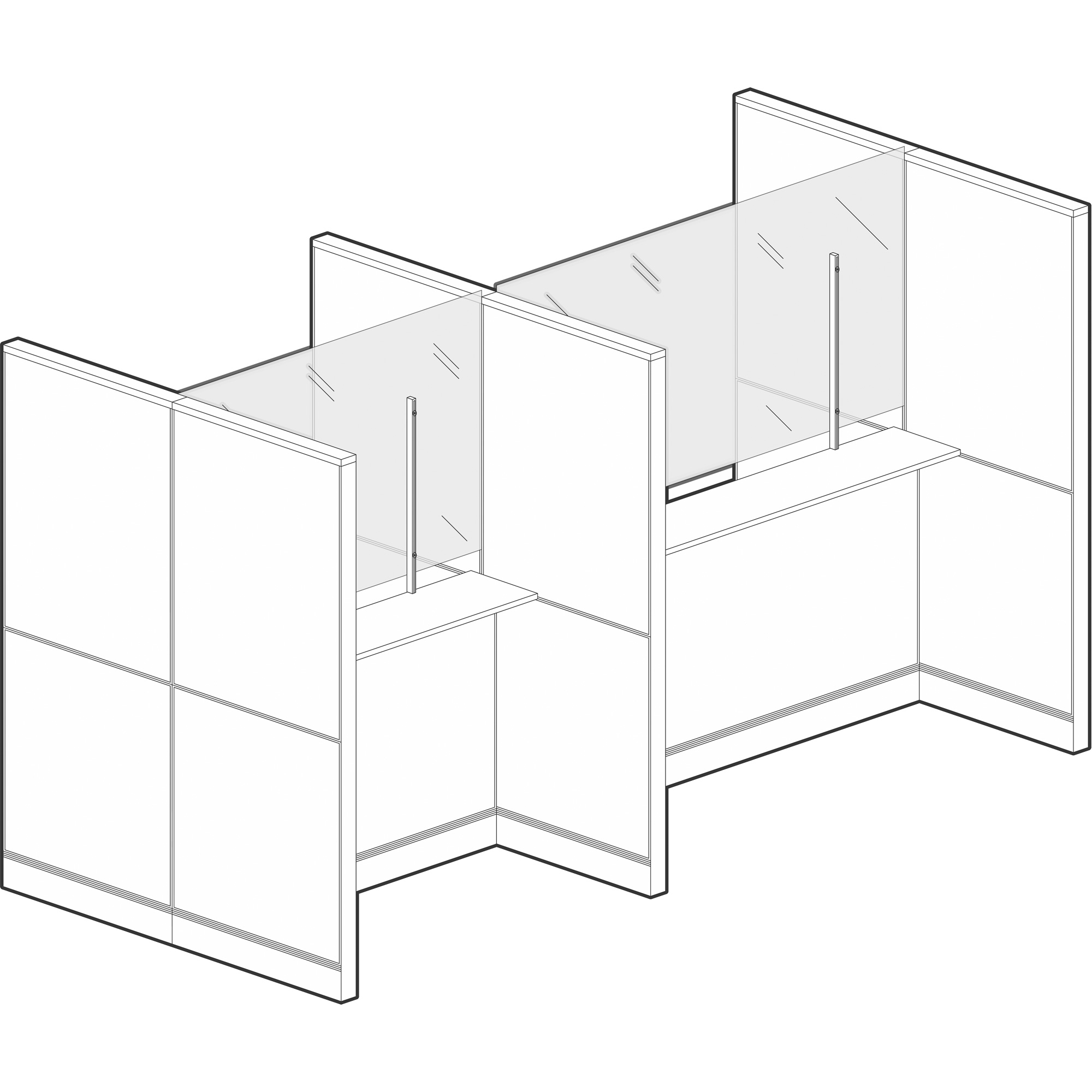 GLOBAL Clamp Mount Sneeze Guard OR020 (GCTCSG3636W) | Shop Personal ...