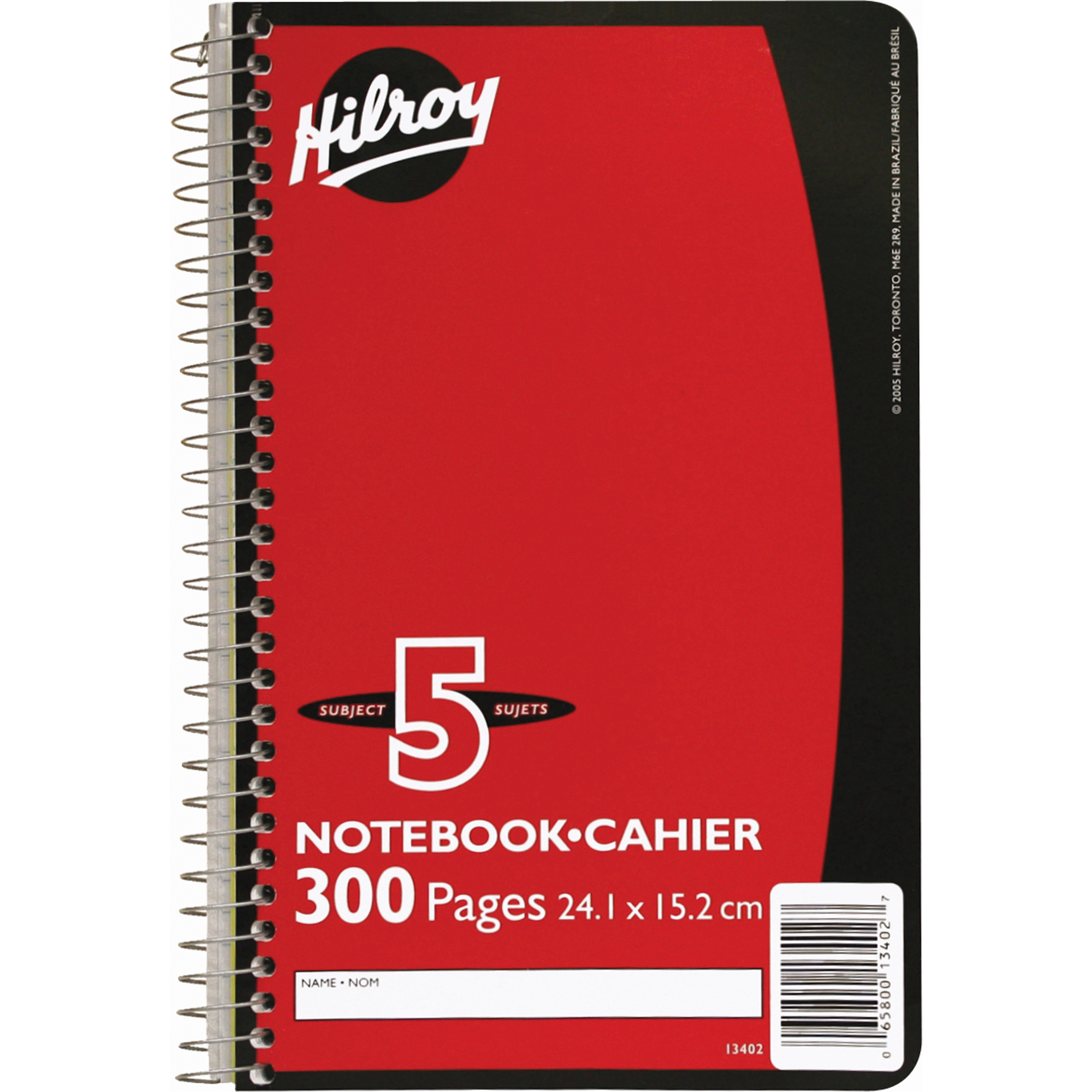 Hilroy 32458 5 Subject Spiral Notebook