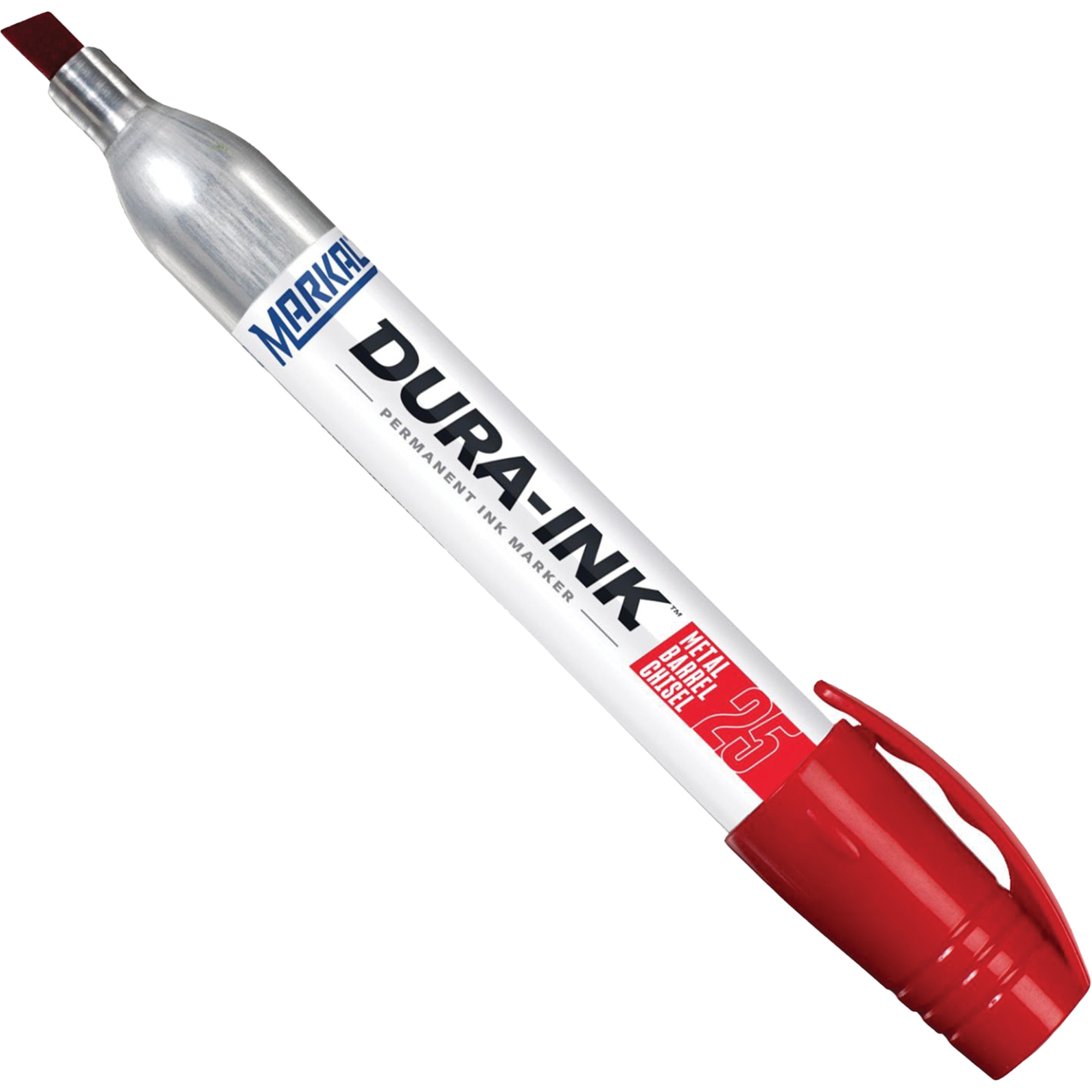 Markal 096222 Dura-Ink® Markers - #25 Felt-Tip, Chisel, Red