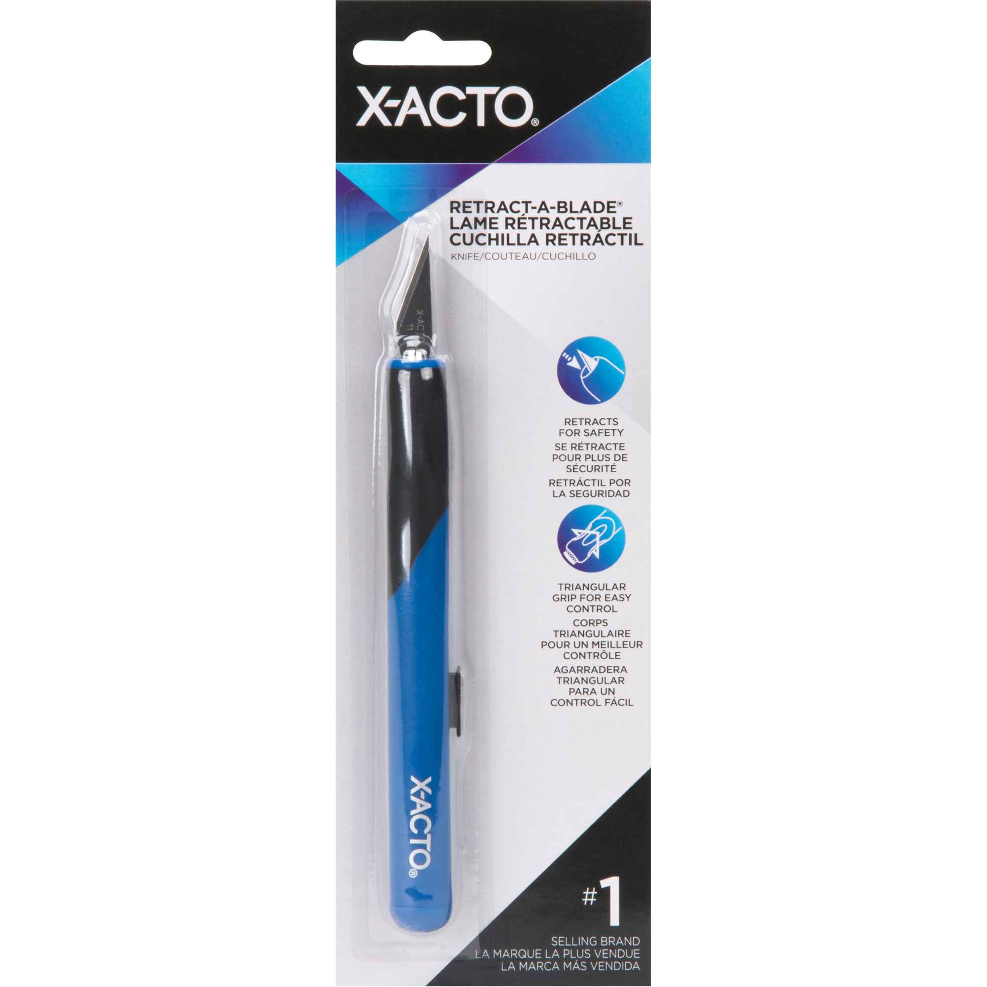 X-Acto X3204M Retract-A-Blade #1 Knife, 18 mm, Carbon Steel, Plastic Handle