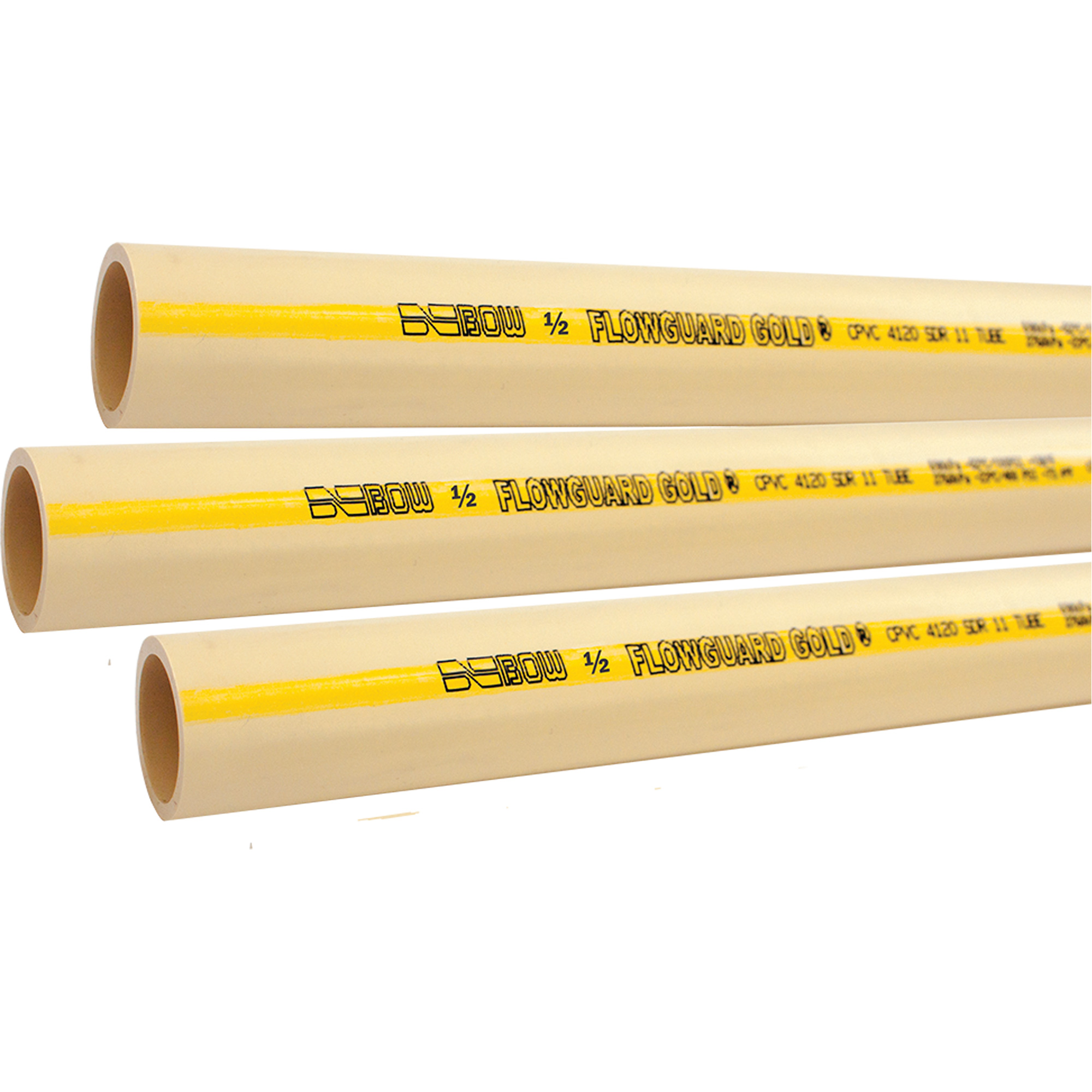 Bow Plumbing FLG585281 Flowguard Gold Hot Cold Water Pipe CPVC 10 L x 2 Dia