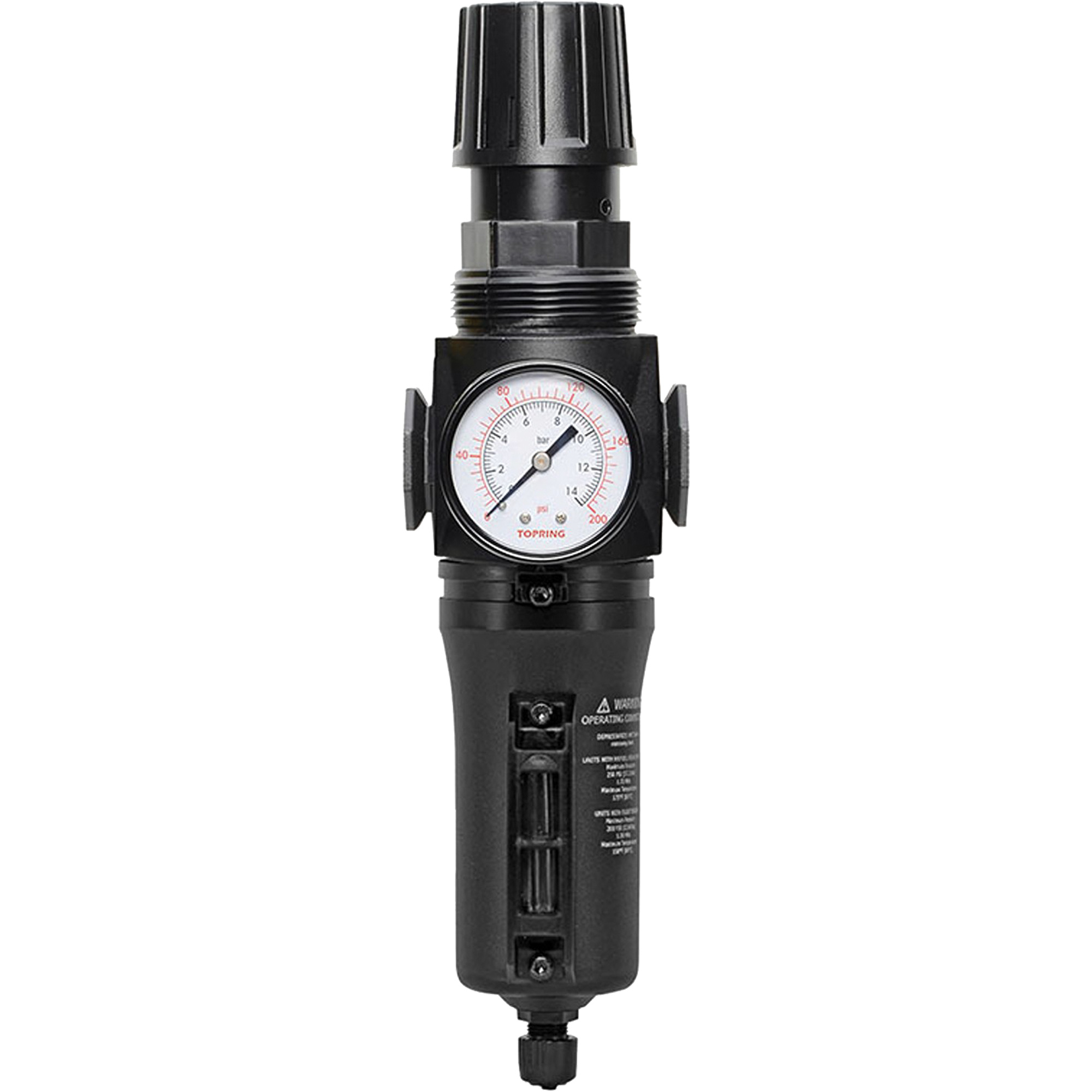 Topring 50.227A Manual Drain Filter/Regulator with Metal Bowl Modulair ...