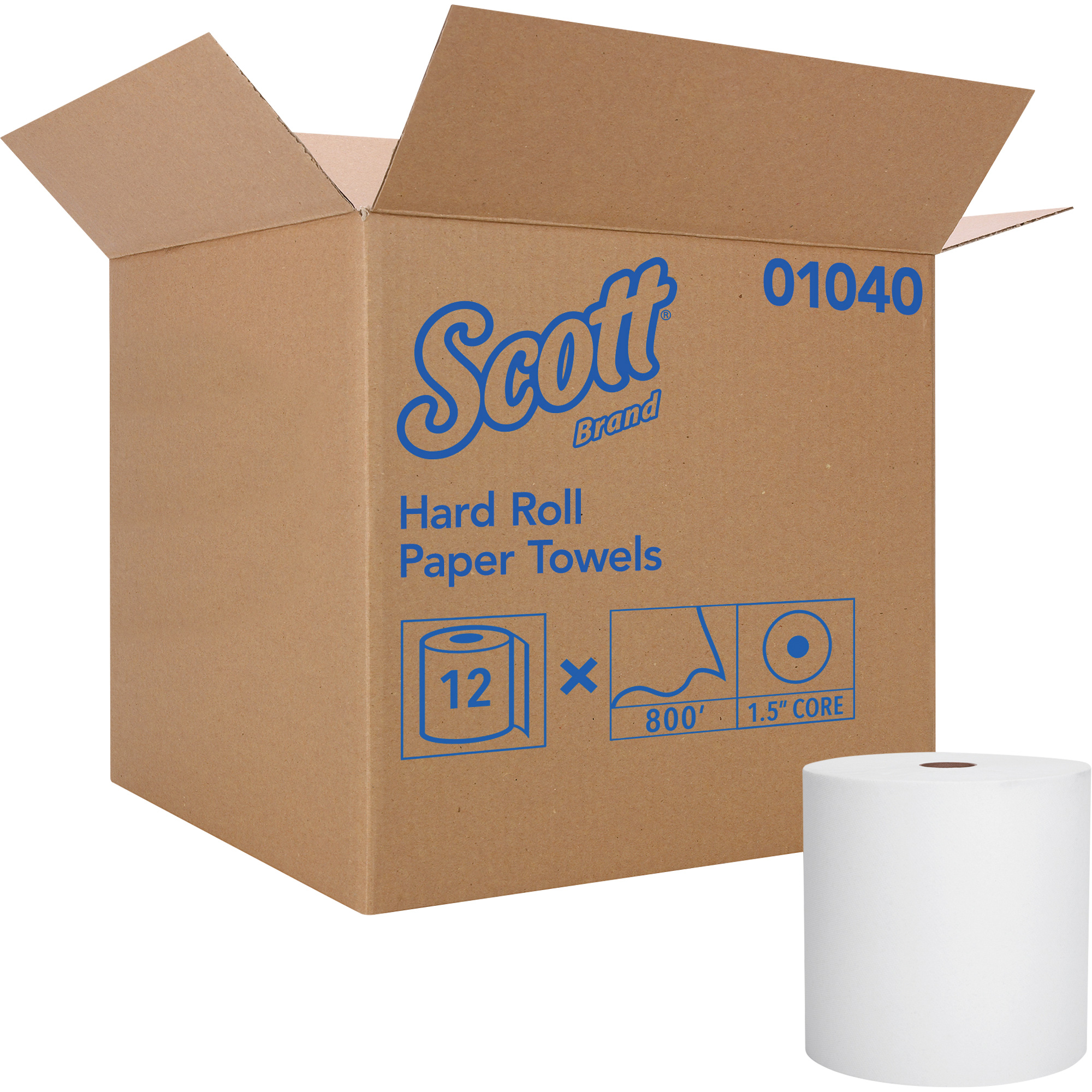 Kimberly-Clark 01040 Scott® Essential Hard Roll Towels, 1 Ply, Standard ...
