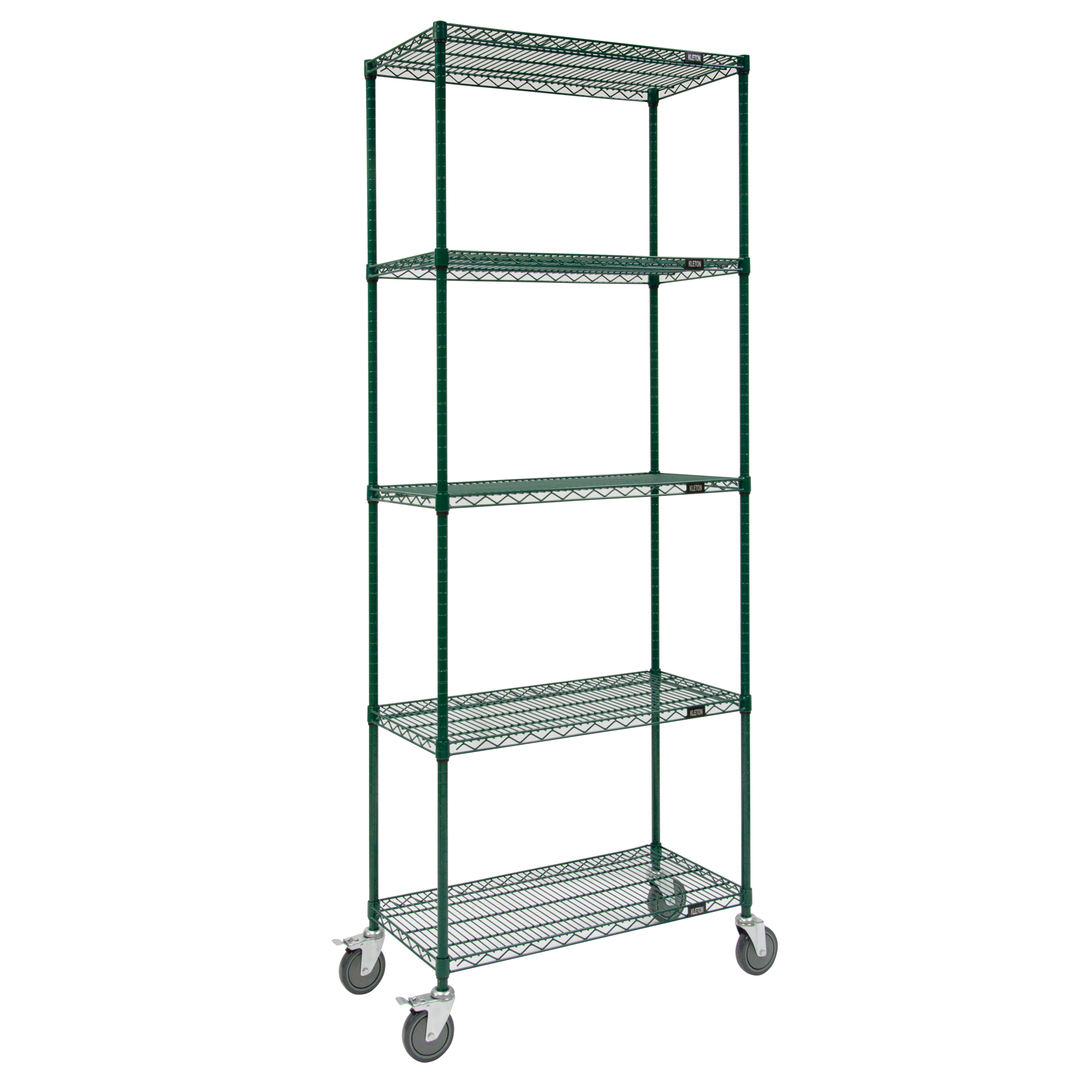 KLETON Green Epoxy Finish Wire Shelf Cart RL812 | Shop Wire Mesh Cart ...
