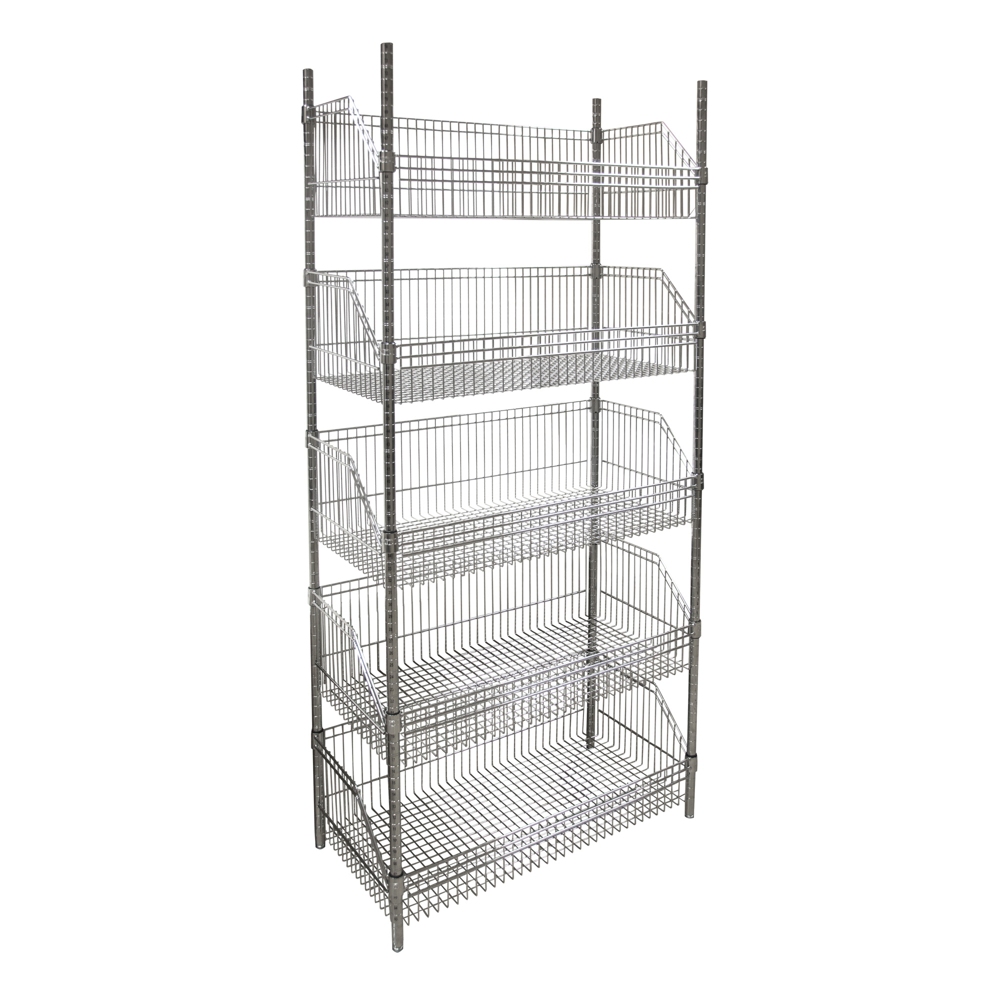 KLETON RN609 Wire Basket Shelving Unit, 5 Tiers, 36" W x 74" H x 18" D