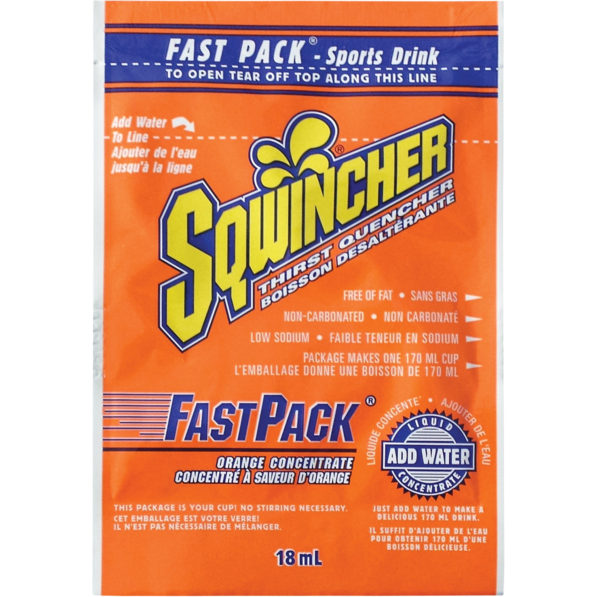 SQWINCHER Rehydration Drink Fast Pack® , Single Serve, Orange SAF878 ...