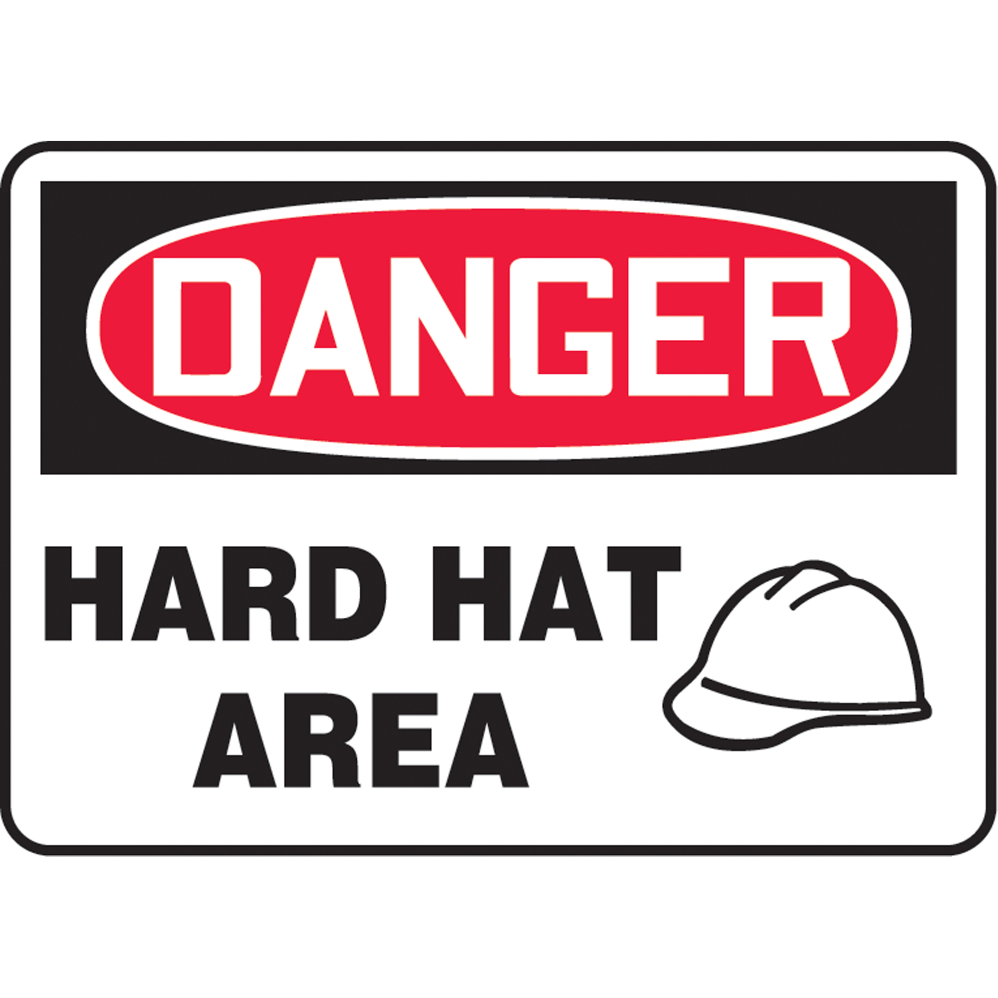 Accuform Signs MPPA027VA "Hard Hat Area" Sign, 10" x 14", Aluminum ...