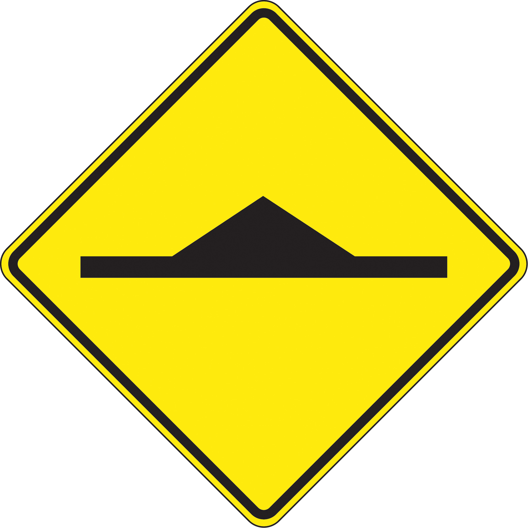 Speed Bump Traffic Sign, 24" x 24", Aluminum, Pictogram SEB028 | Shop ...