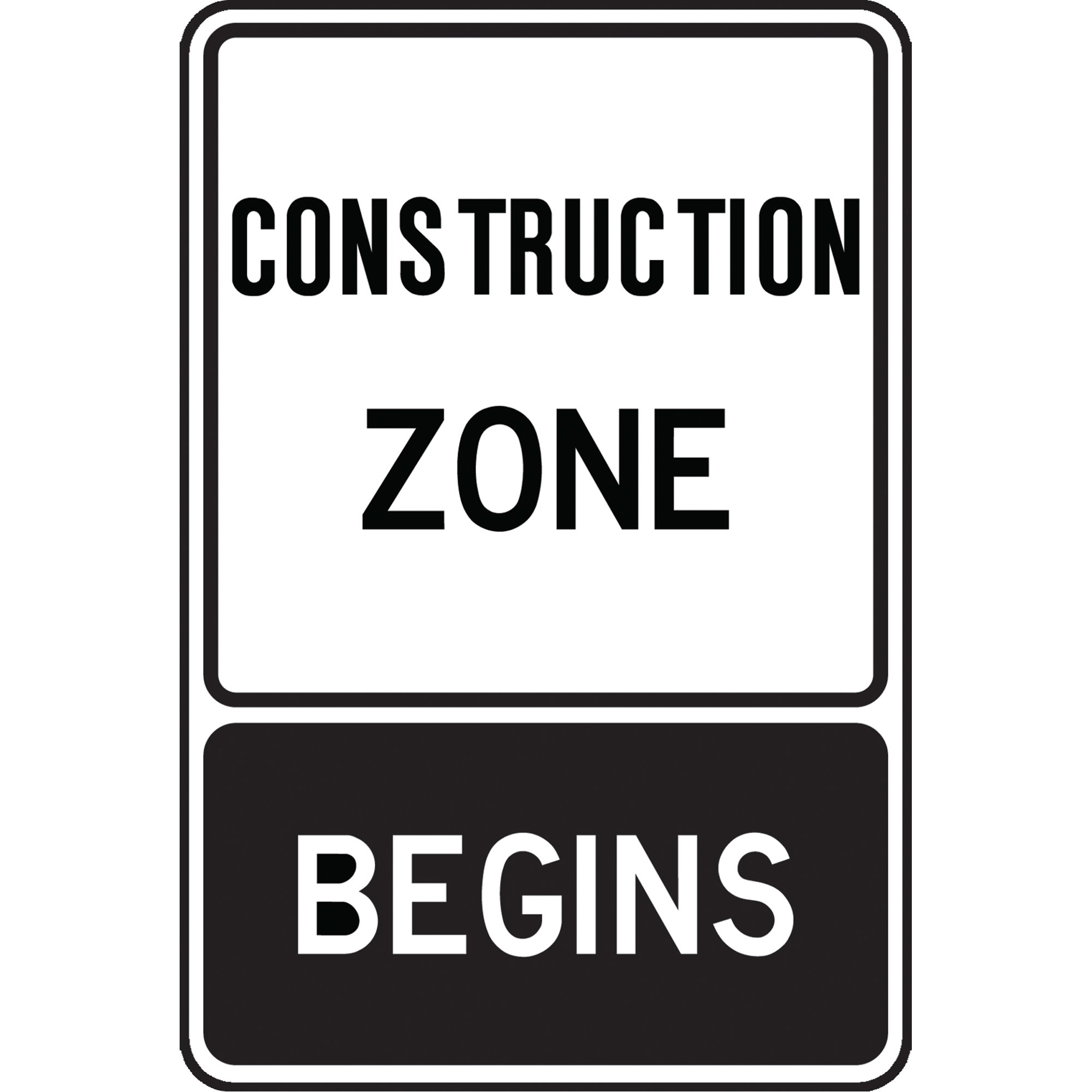 ACCUFORM SIGNS "Construction Zone Begins" Temporary Sign SAX590 ...