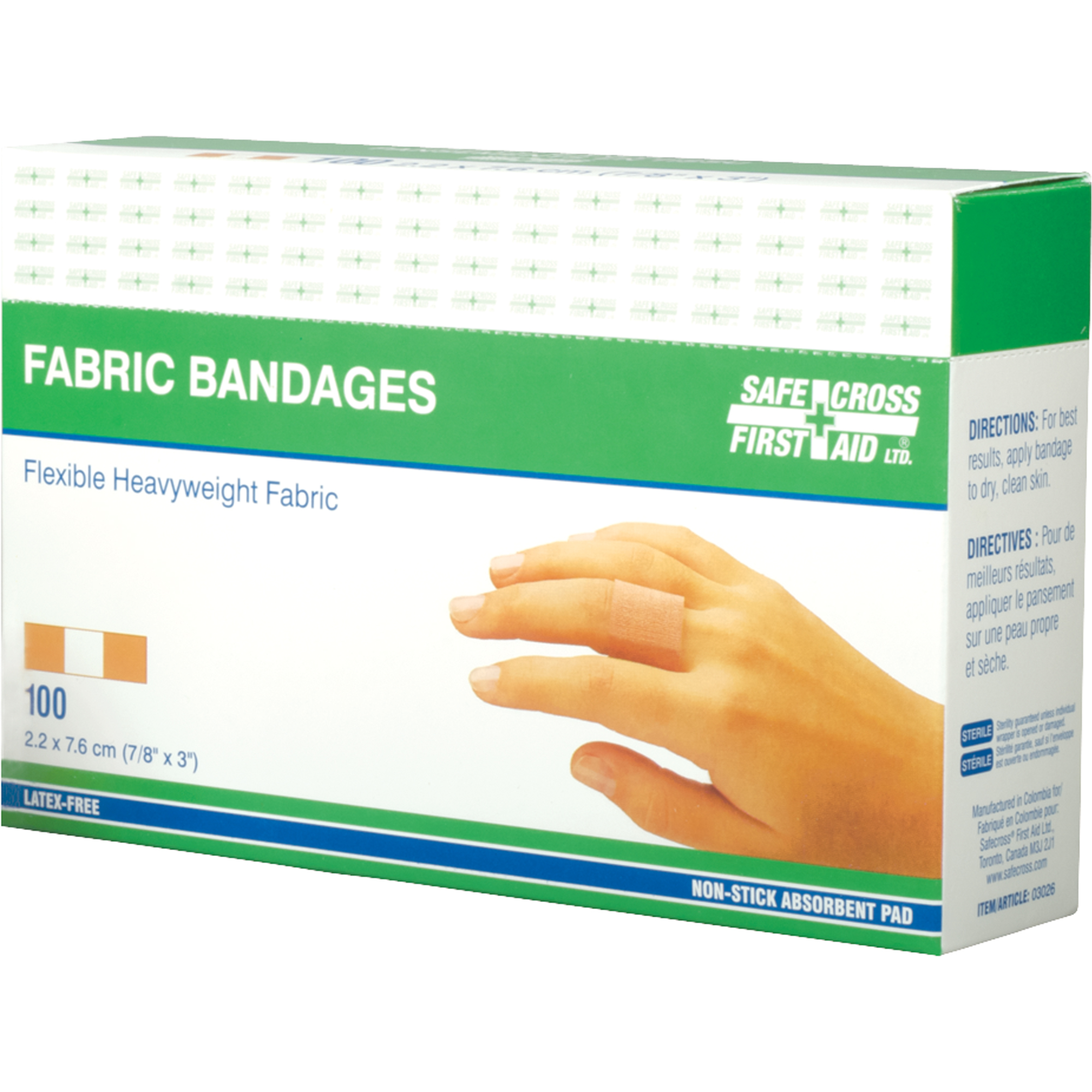 Safecross 03026 Heavyweight Bandages, Rectangular/Square, 3", Fabric ...