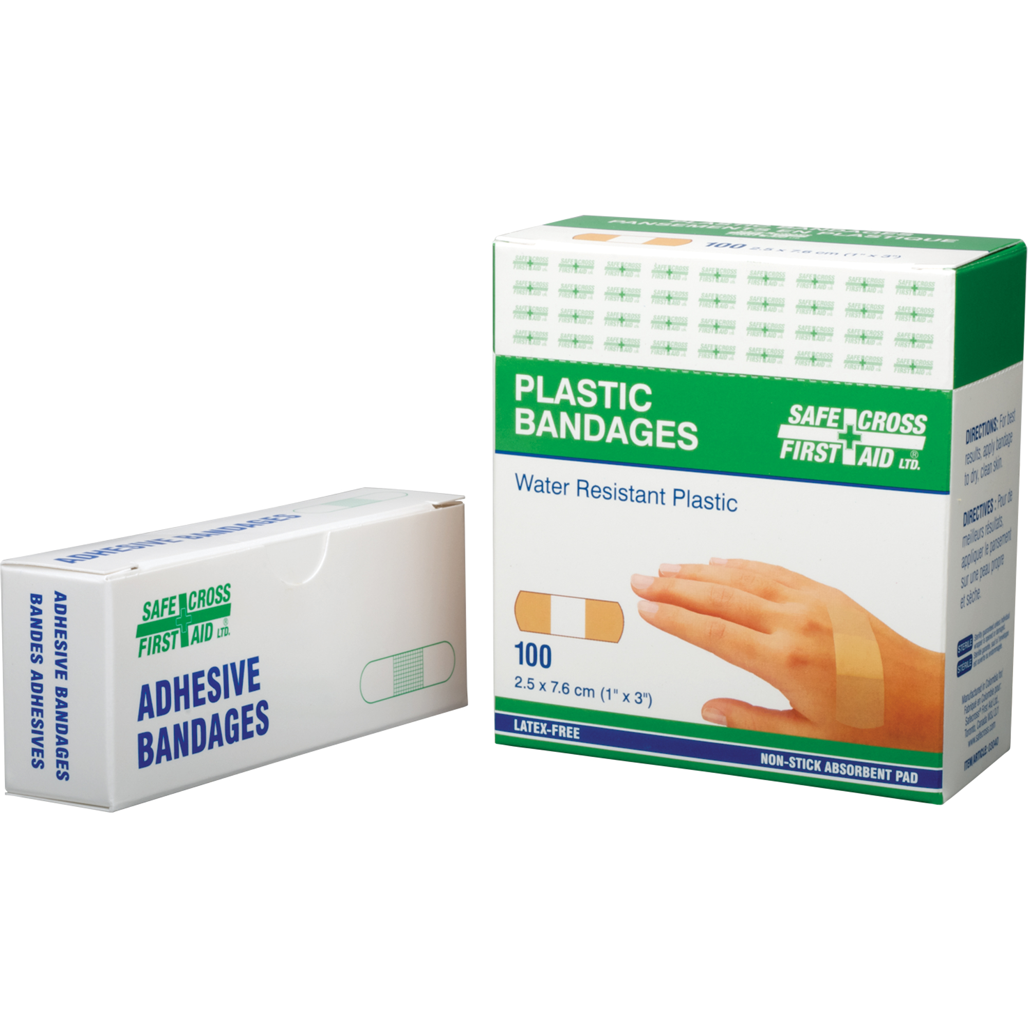 Safecross 02203 Bandages, Rectangular/Square, 3", Plastic, Sterile