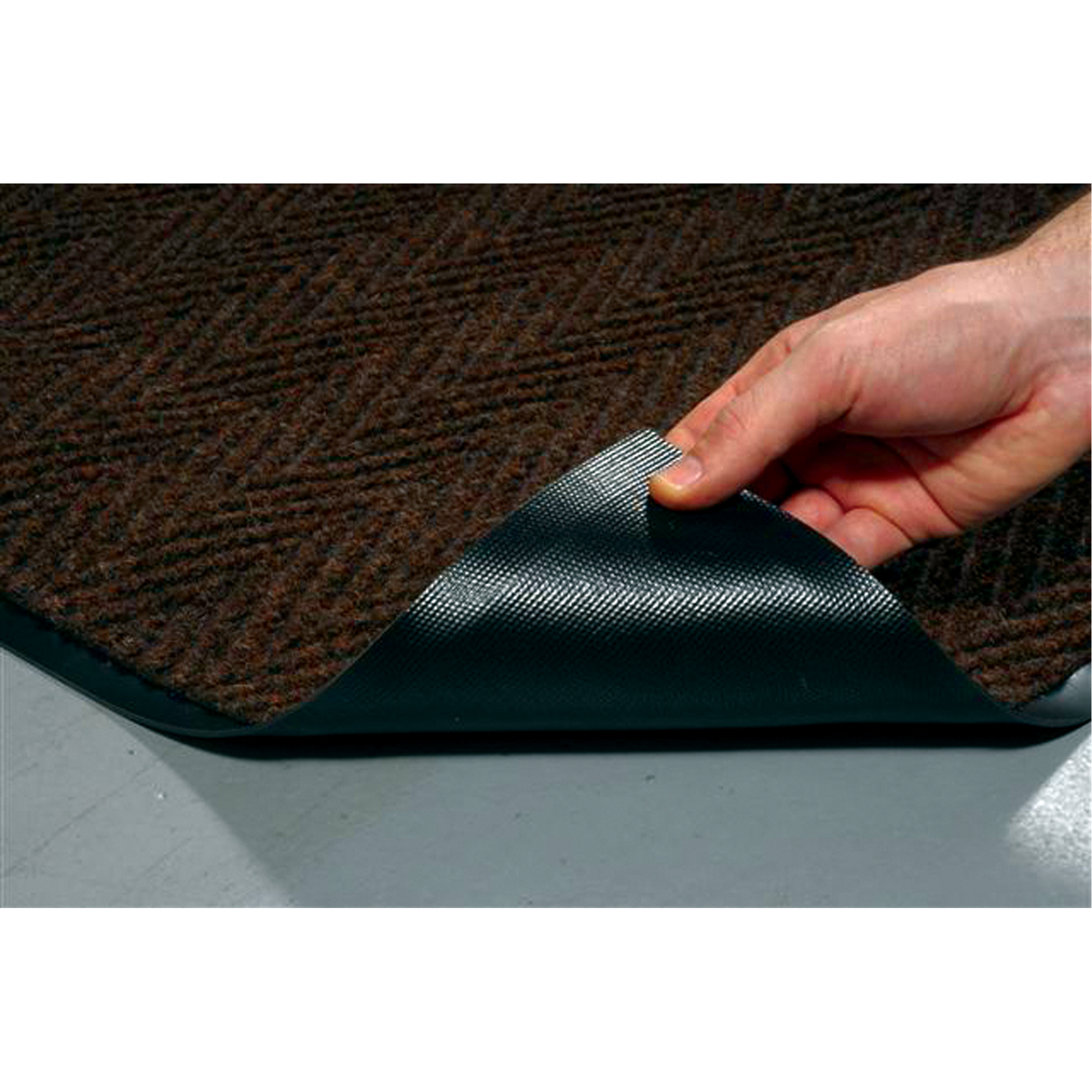 MAT TECH Chevron Matting, Scraper/Wiper, 4' x 3' x 5/16", Pebble Brown ...