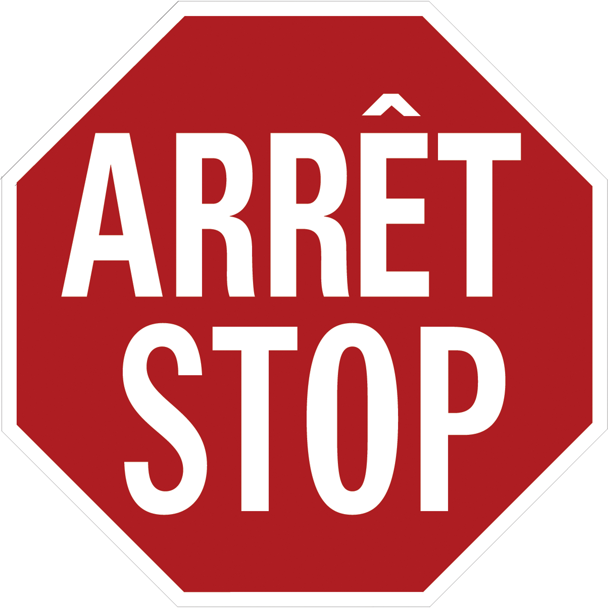 SB012 Panneaux de signalisation Arrêt / Stop , 18" x 18", Aluminium ...