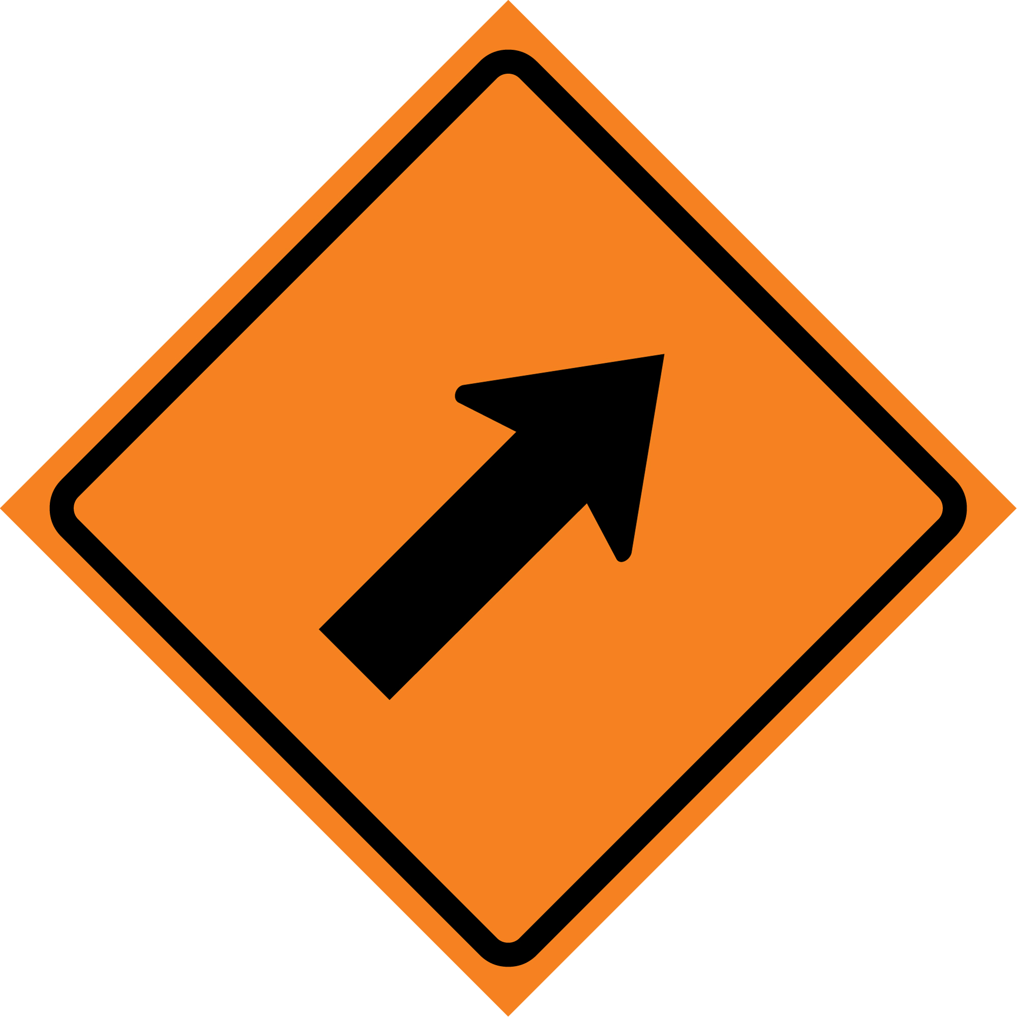 CCI Canada 07-800-3060-L Right Diagonal Arrow Roll-Up Traffic Sign, 36 ...