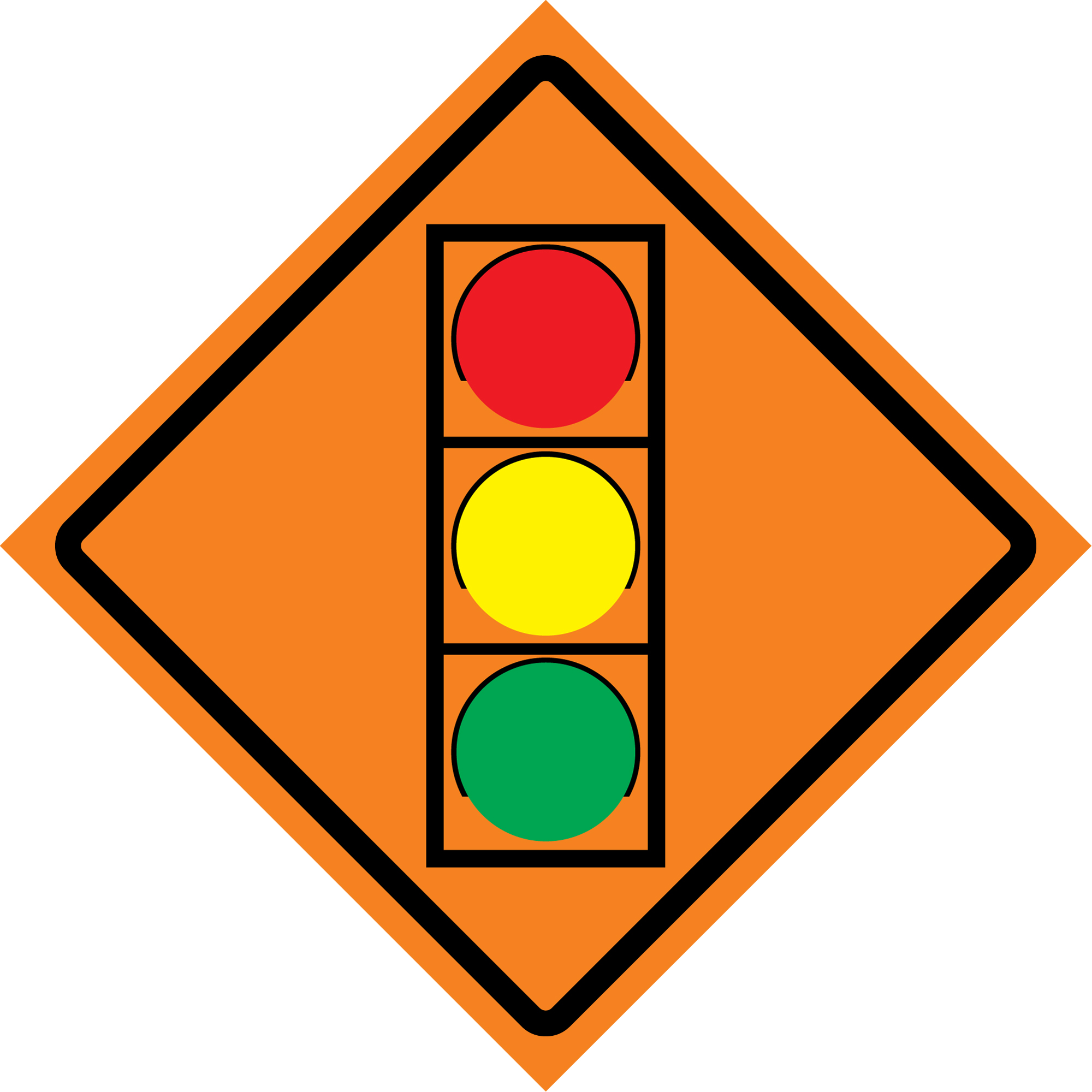 CCI Canada 07-800-35103 Stop Light Roll-Up Traffic Sign, 29-1/2" x 29-1 ...