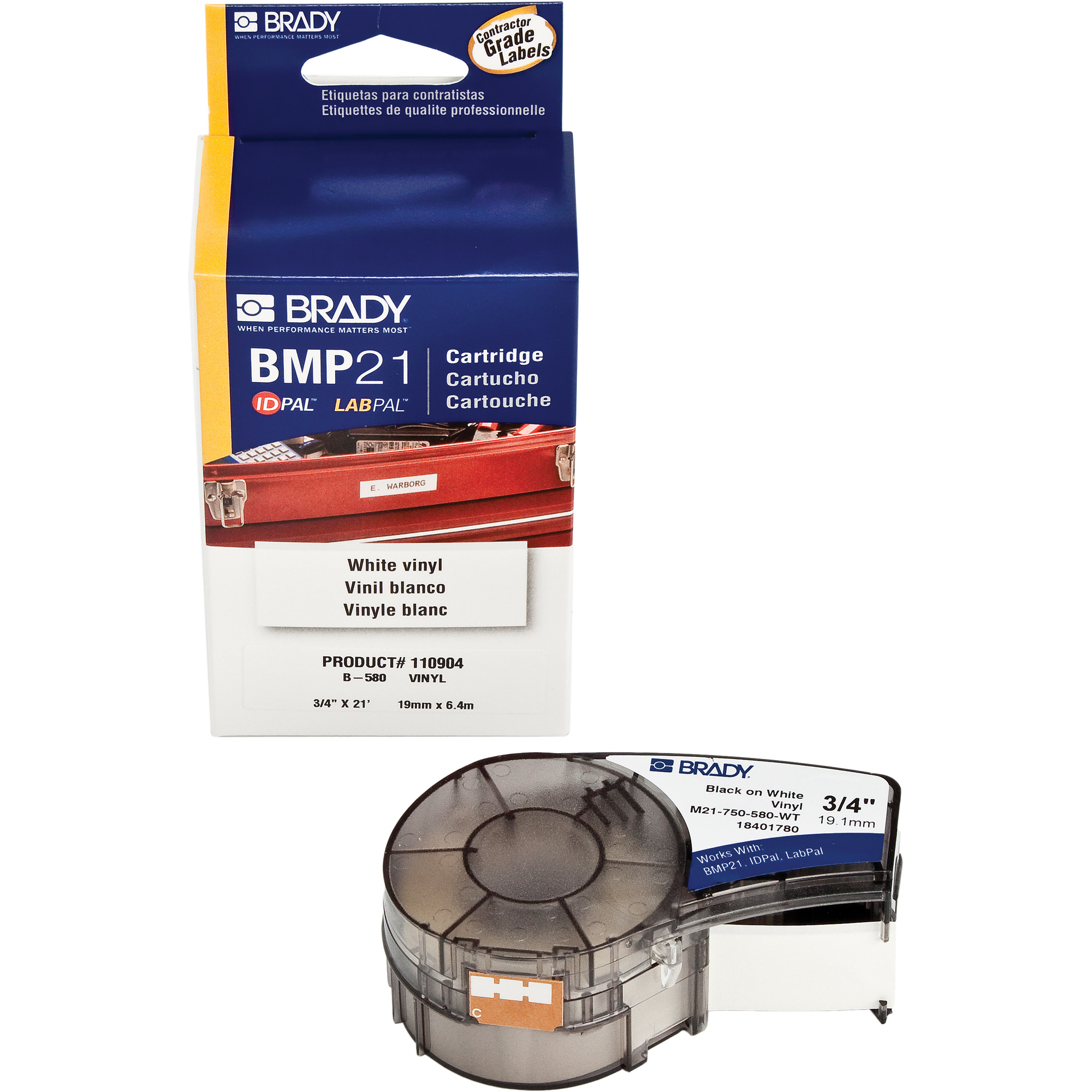 BRADY BMP ®21 Indoor/Outdoor Label Tape SEA915 (M21-750-595-WT) | Shop ...