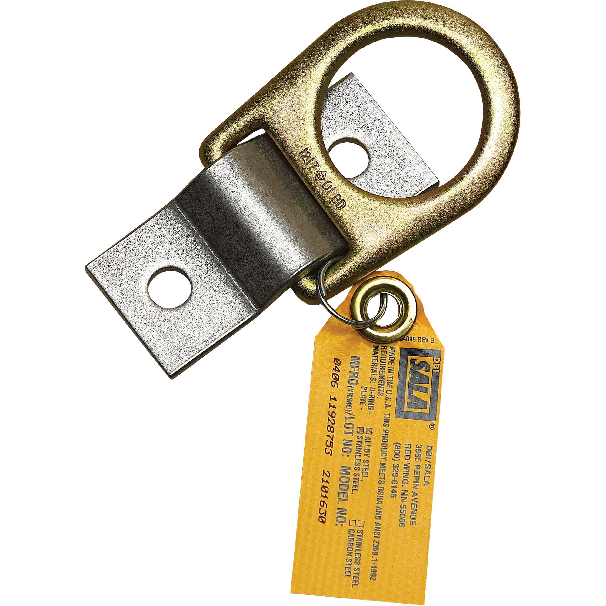 3M DBI Sala Fall Protection 2101639 D-Ring Anchorage Plates, Bolt-On/D ...