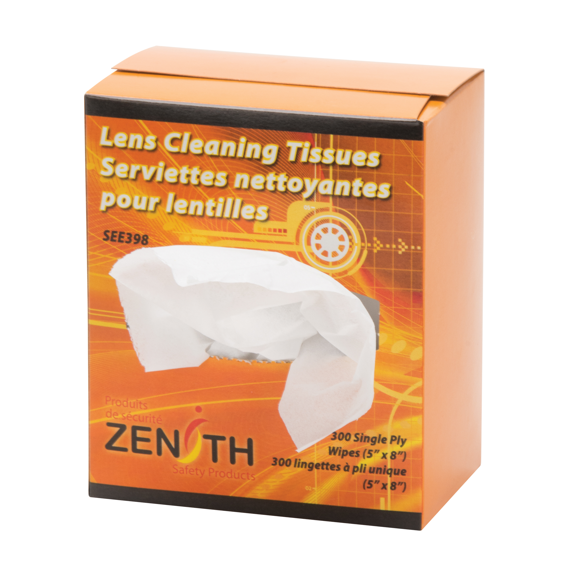 Zenith Safety Products SEE398 Lens Cleaning Tissues, 5" x 8", 300 /Pkg.