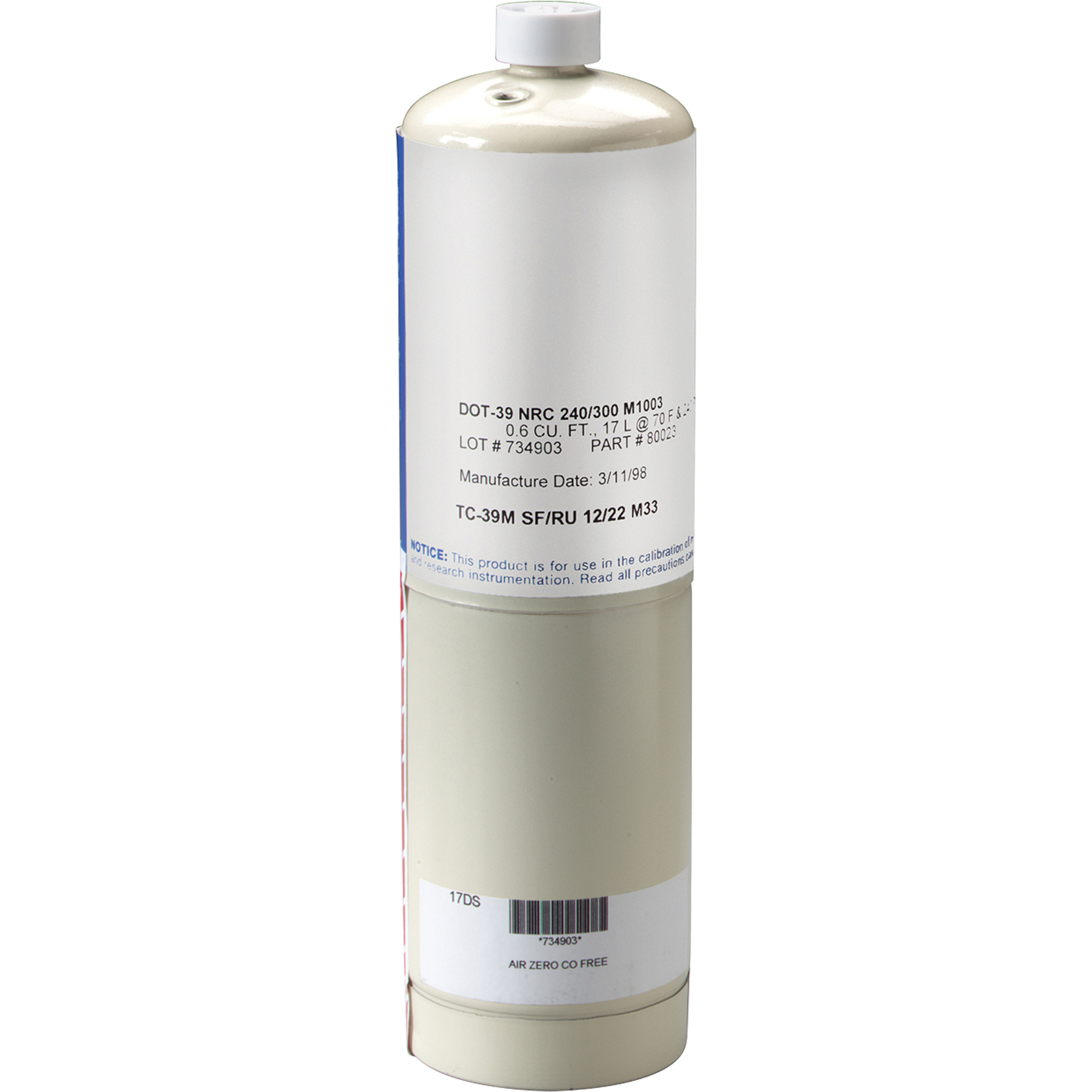 3M 529-05-16 Span Gas Cylinder