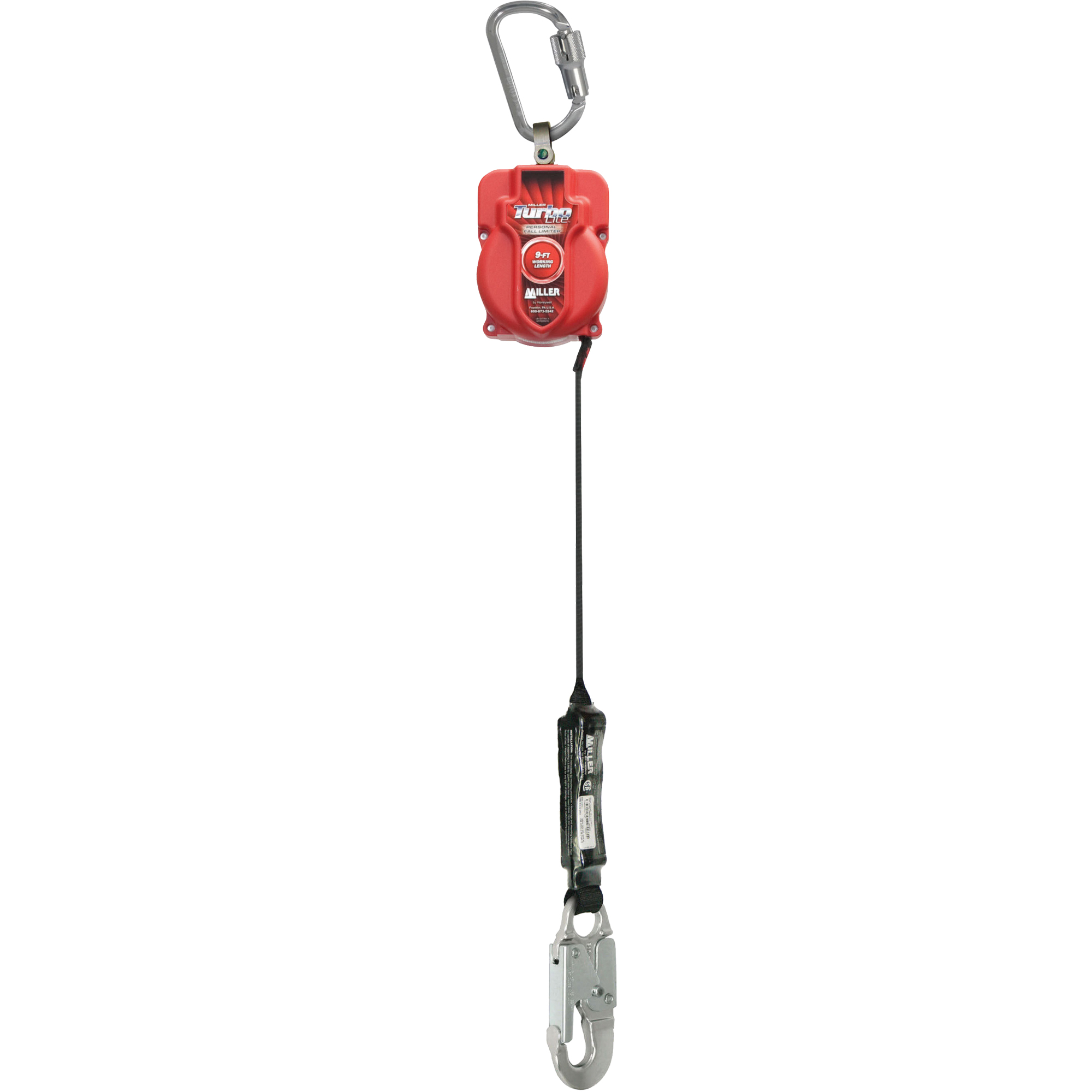 HONEYWELL Miller® TurboLite Personal Fall Limiters, 9', Web, Swivel ...