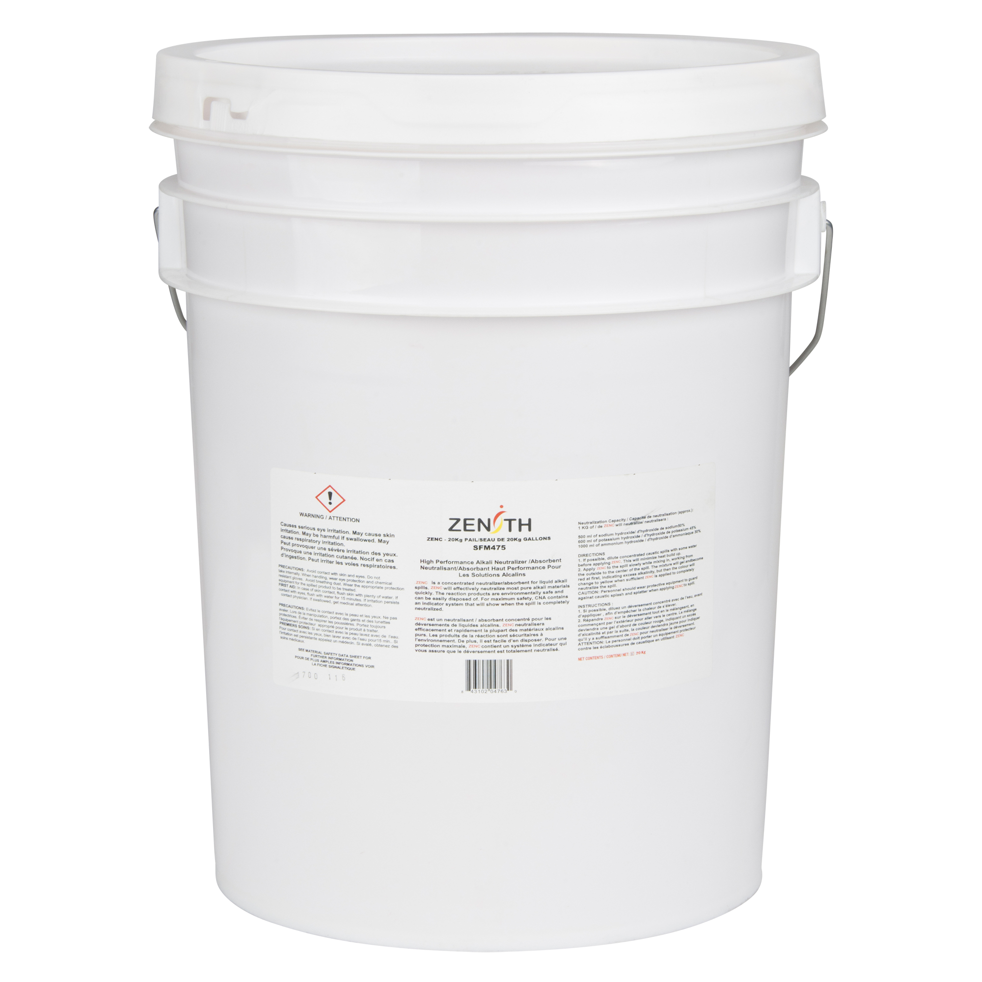 ZENITH SAFETY PRODUCTS Base Neutraliser, Dry, 20 kg, Caustic SFM475 ...