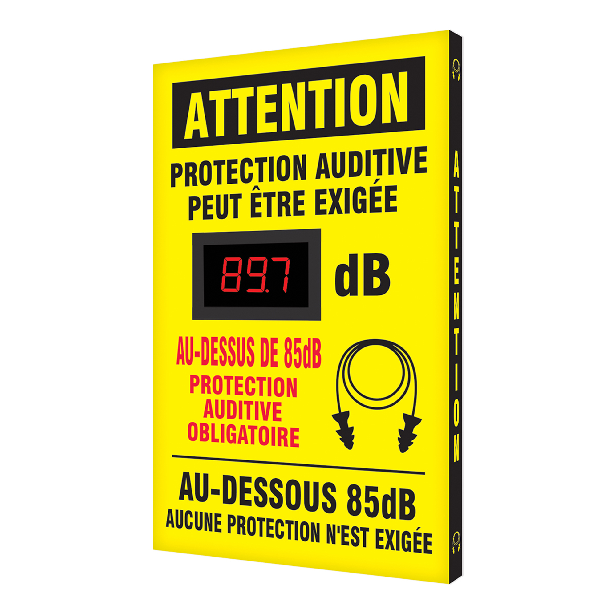 Accuform Signs FRSCS603 Decibel Meter Sign, 20" x 12", Aluminum, French ...