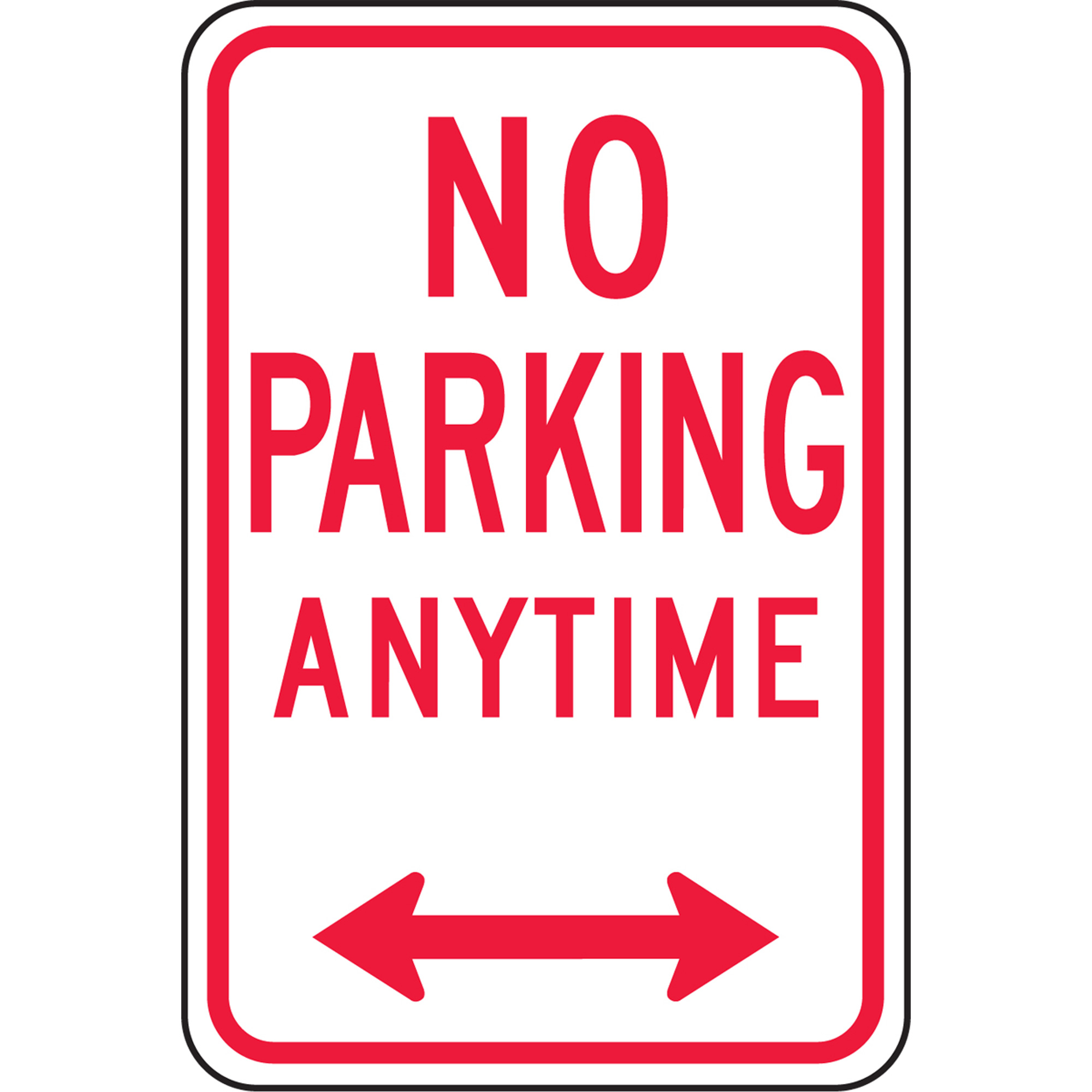 Accuform Signs FRP717RA No Parking Anytime Double Arrow Sign, 18" x 12 ...